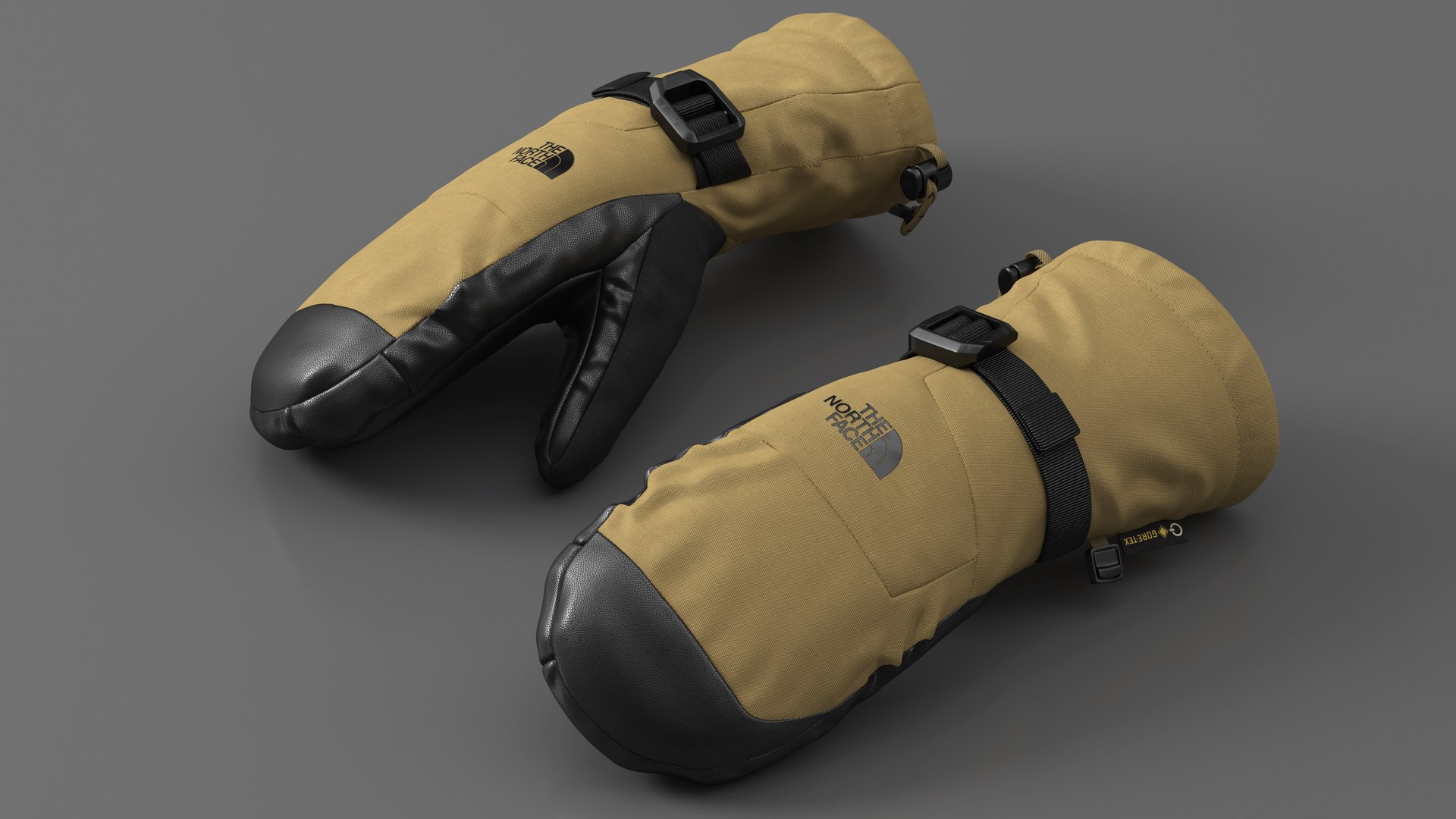 3D Model The North Face Mens Montana Etip GTX Mitten Gloves Beige ...