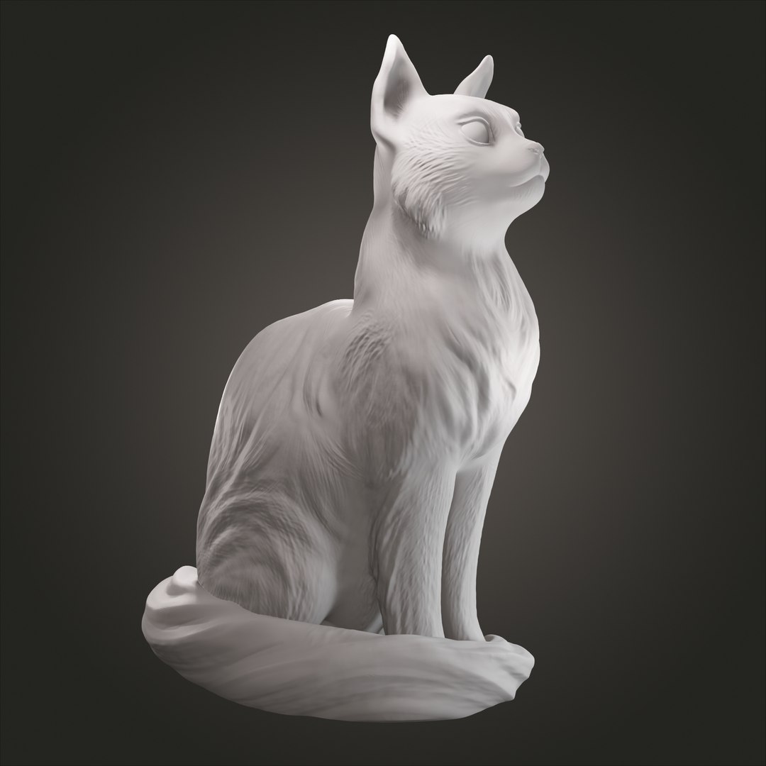 3D модель Cat sitting model for 3D printing - TurboSquid 1958163
