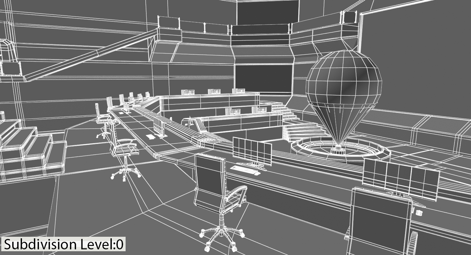 Futuristic control room 3D model - TurboSquid 1347720