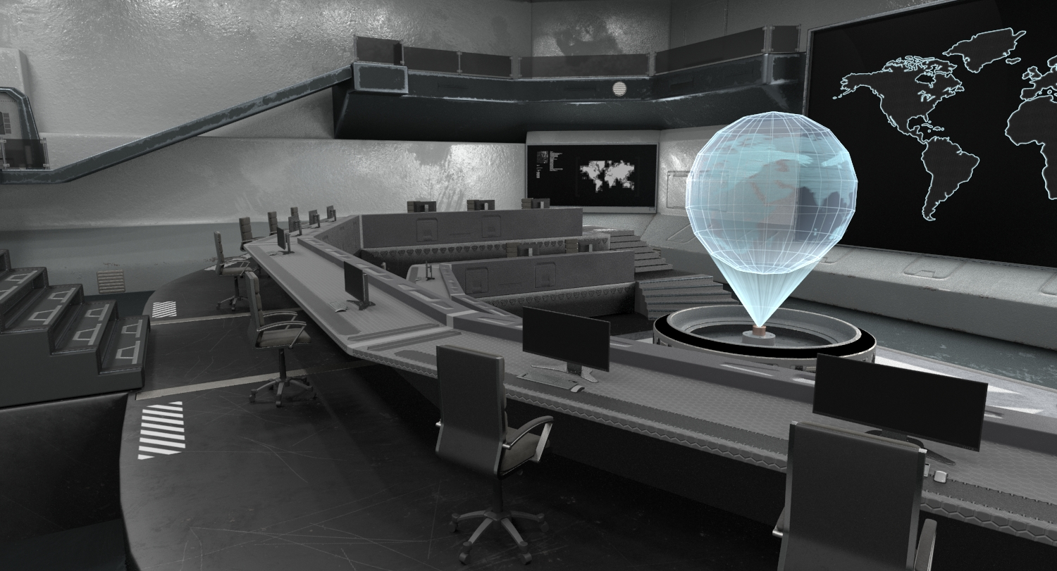 Futuristic control room 3D model - TurboSquid 1347720