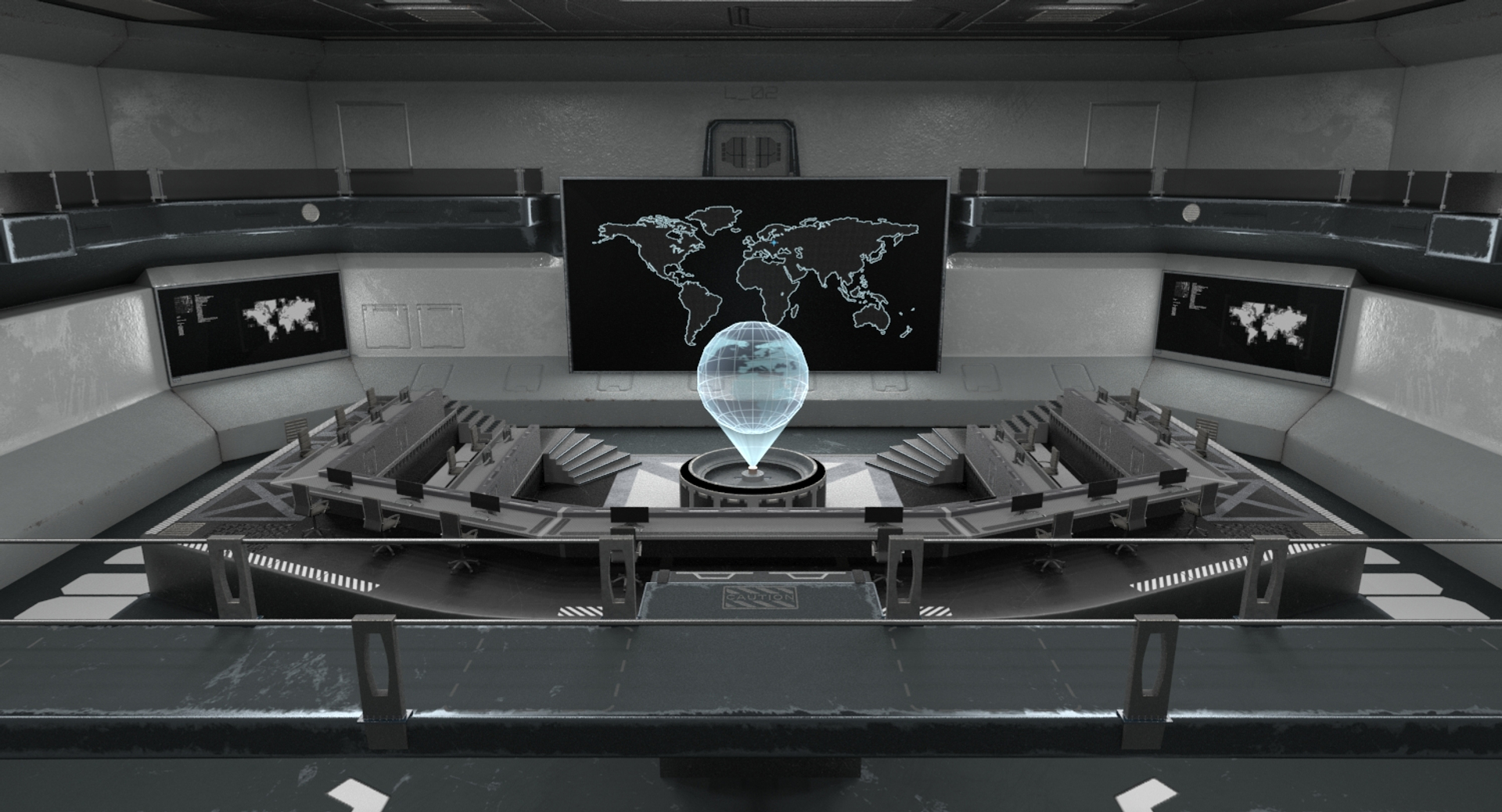 Futuristic control room 3D model - TurboSquid 1347720