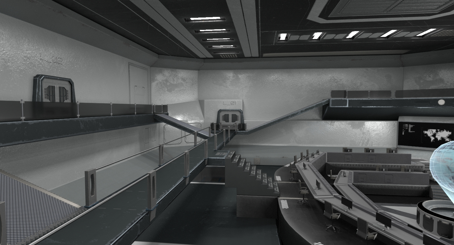 Futuristic control room 3D model - TurboSquid 1347720