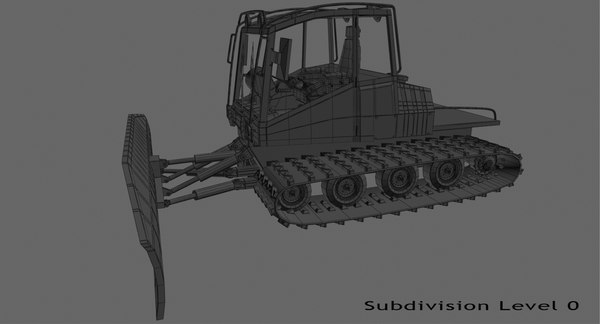3d model of snowcat tracked vehicle snow
