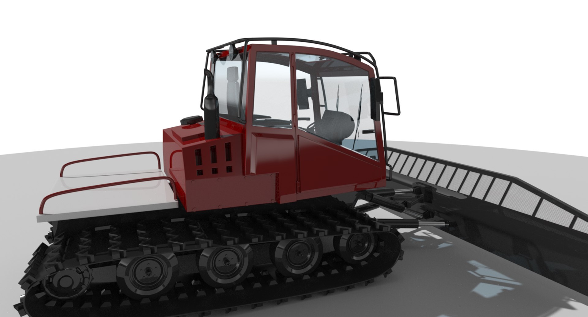 3d Model Of Snowcat Tracked Vehicle Snow