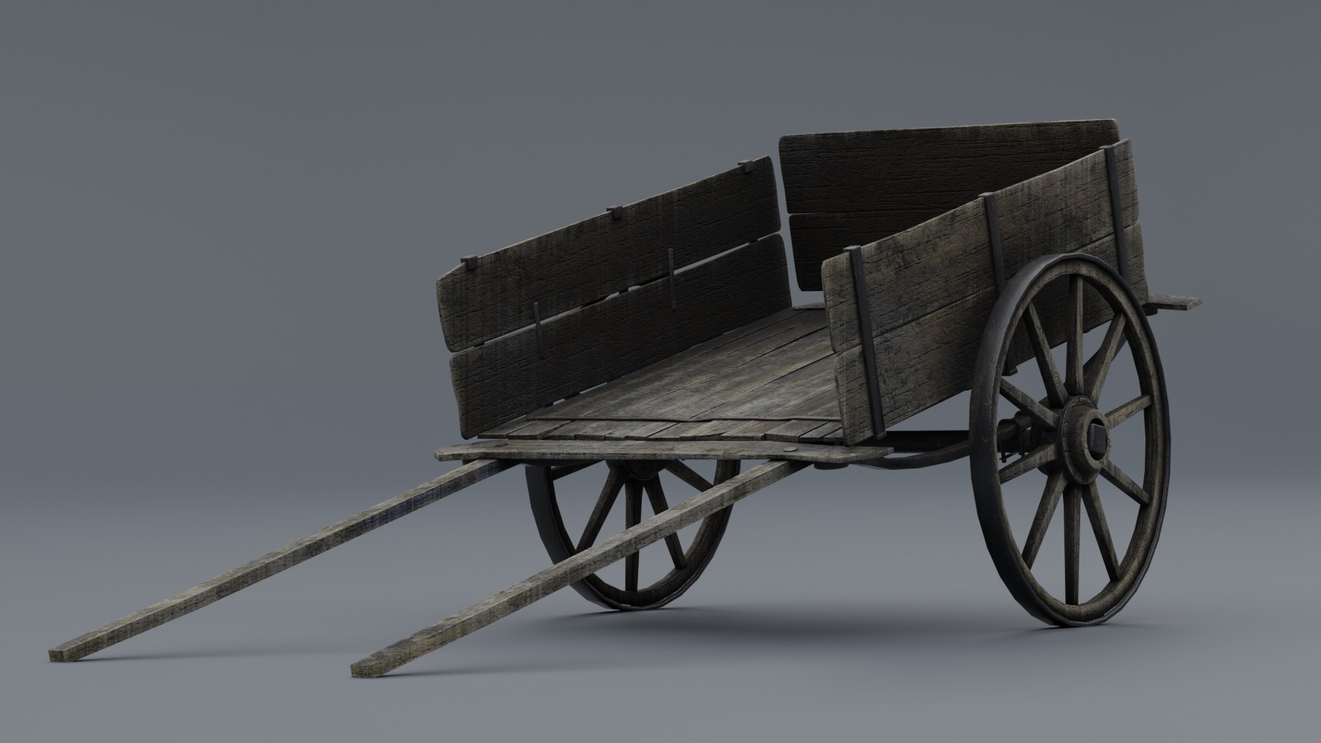 Wooden Cart 2K And 4K PBR Model - TurboSquid 2061951