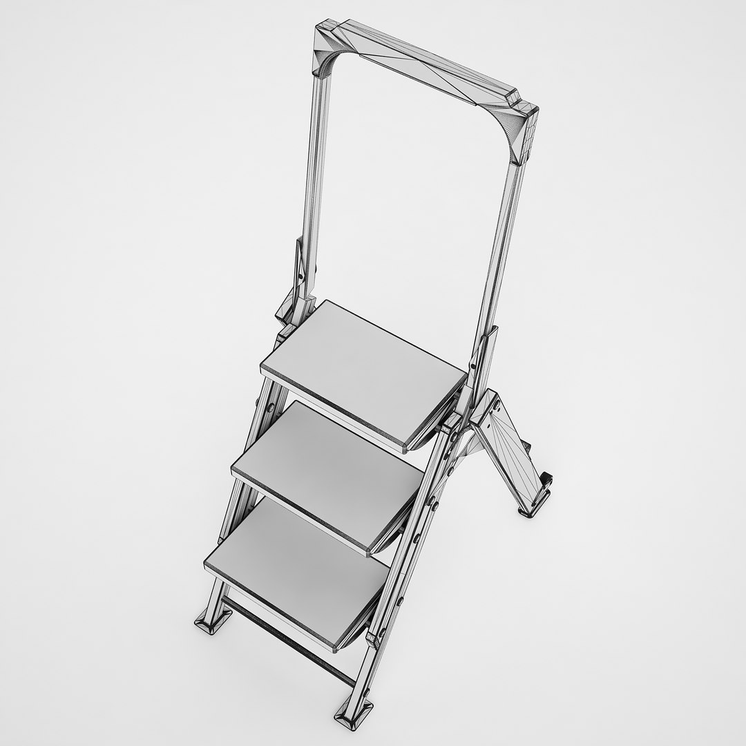 ladder stepladder 01 3d max