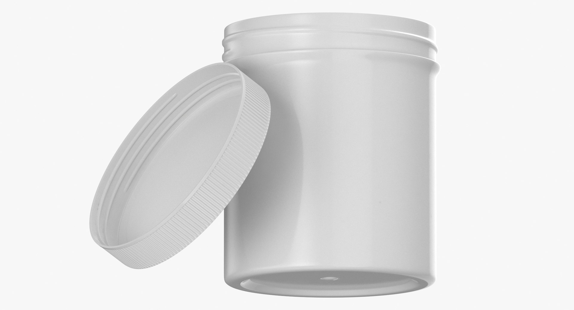 16 Oz Wide Mouth Plastic Jars Collection Open - 2 Models 3D Model ...