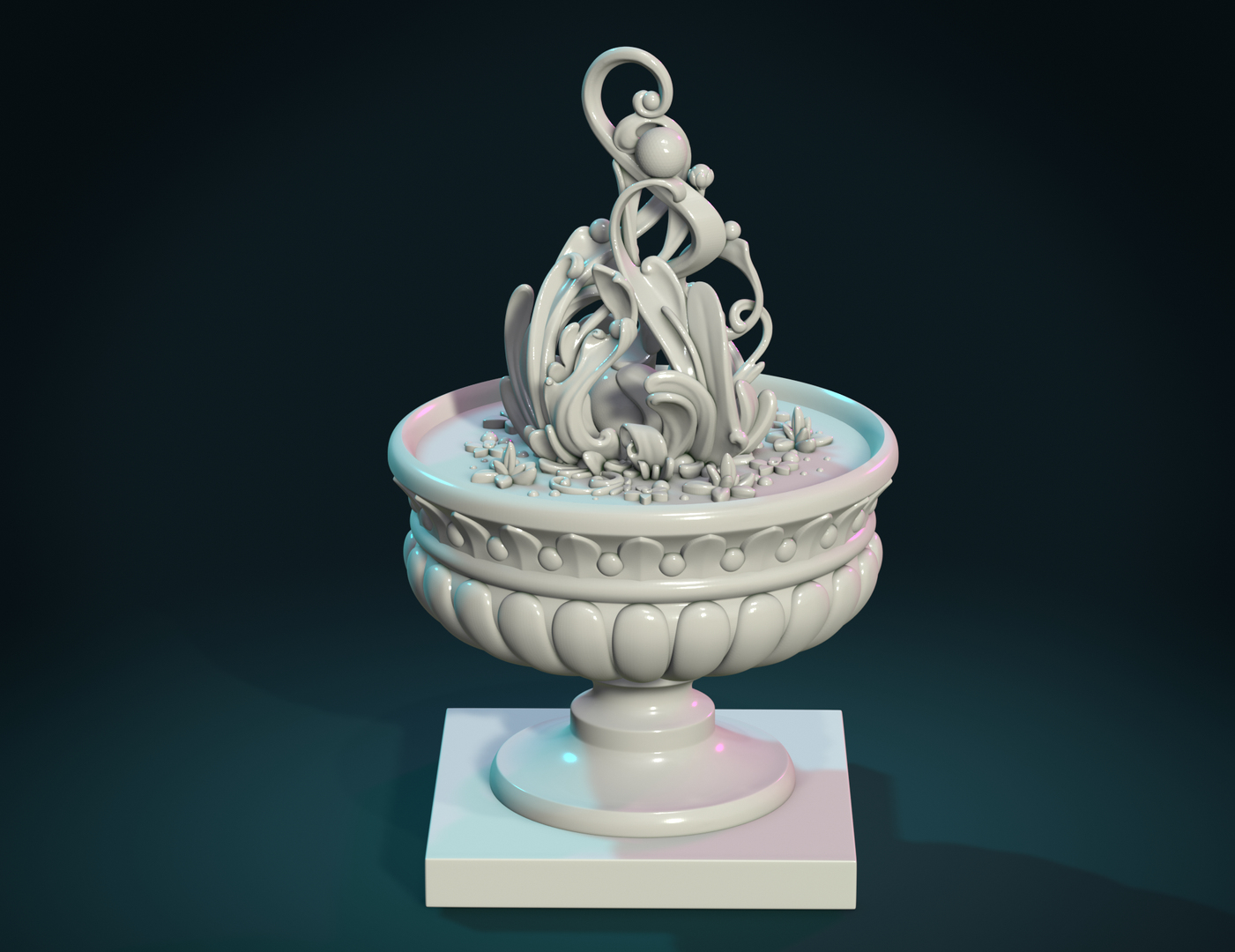 3D Abstract Plant In A Vase - TurboSquid 1788511