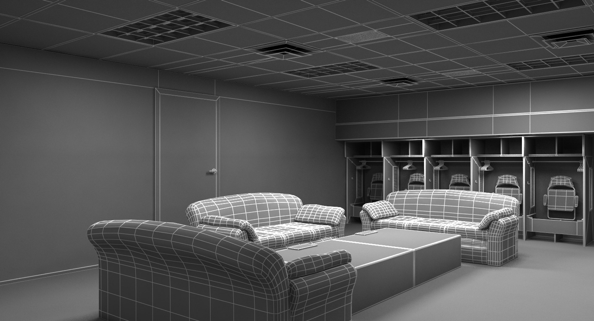 Baseball locker room 3D model - TurboSquid 1178238