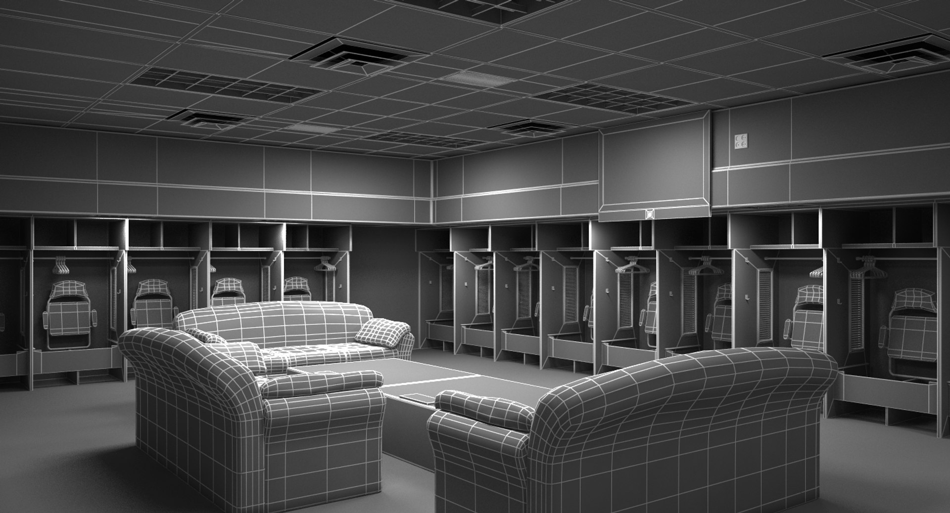 Baseball locker room 3D model - TurboSquid 1178238