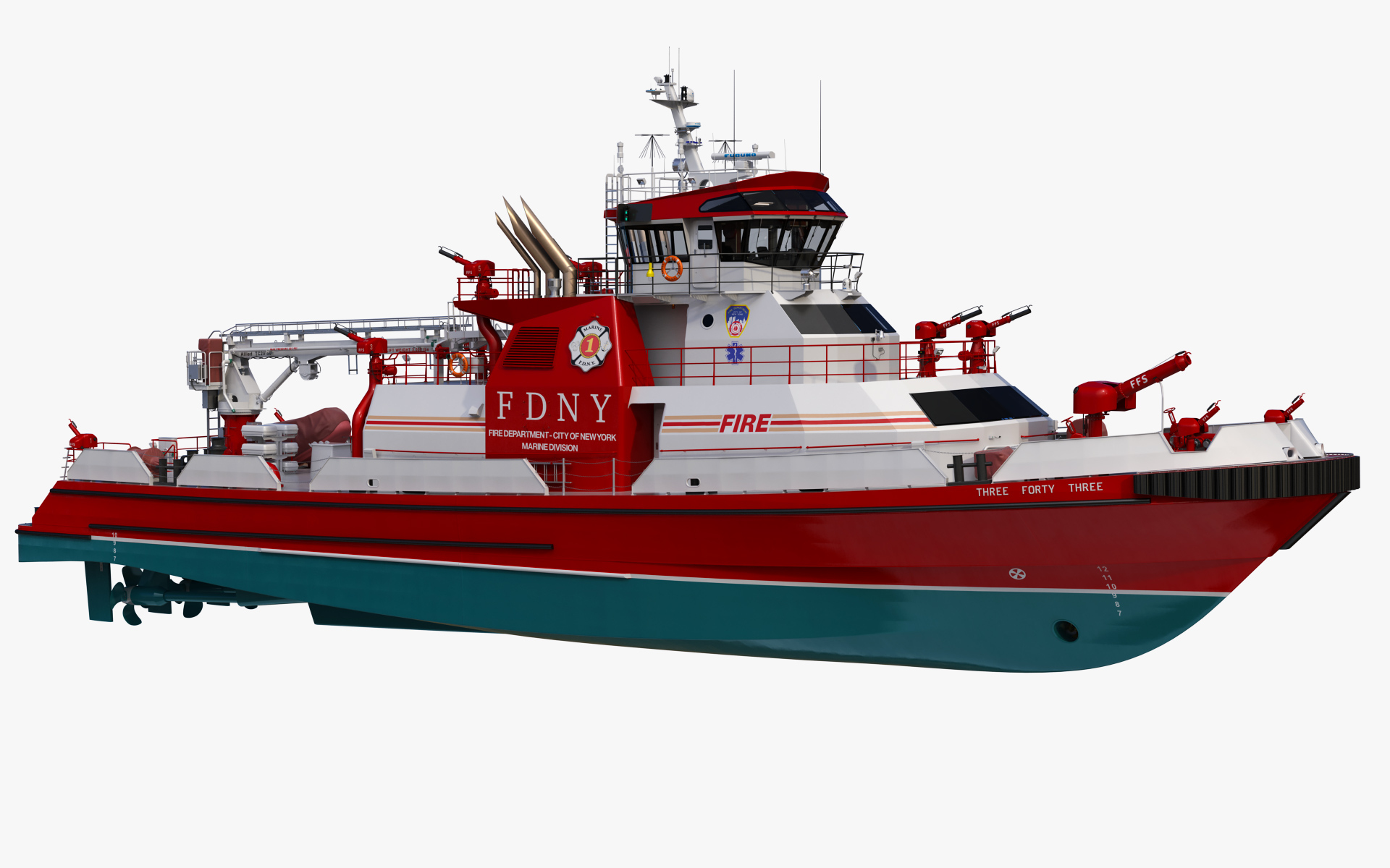 3D model Fireboat FDNY 343 Three Forty Three - TurboSquid 1816998