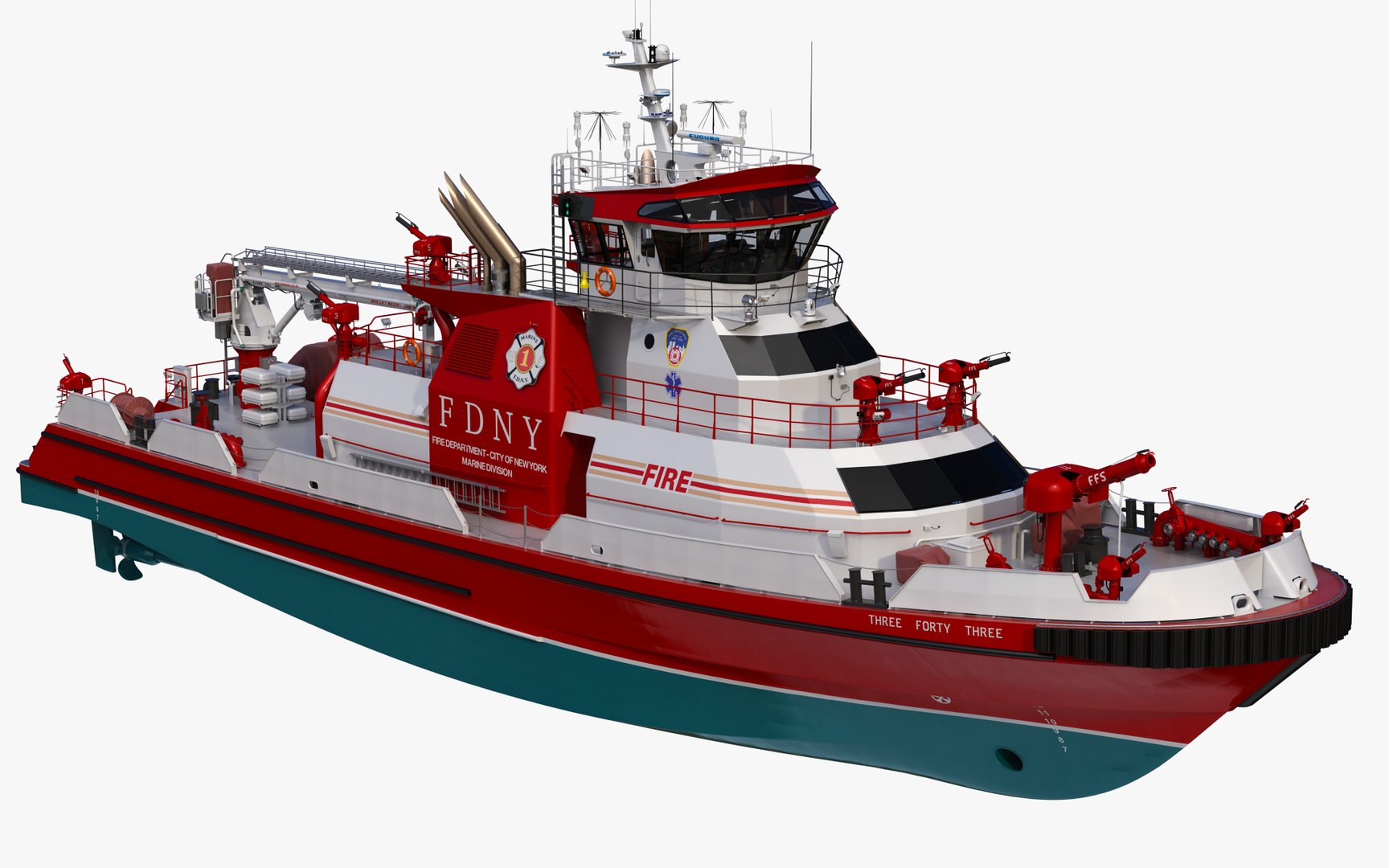 3D model Fireboat FDNY 343 Three Forty Three - TurboSquid 1816998