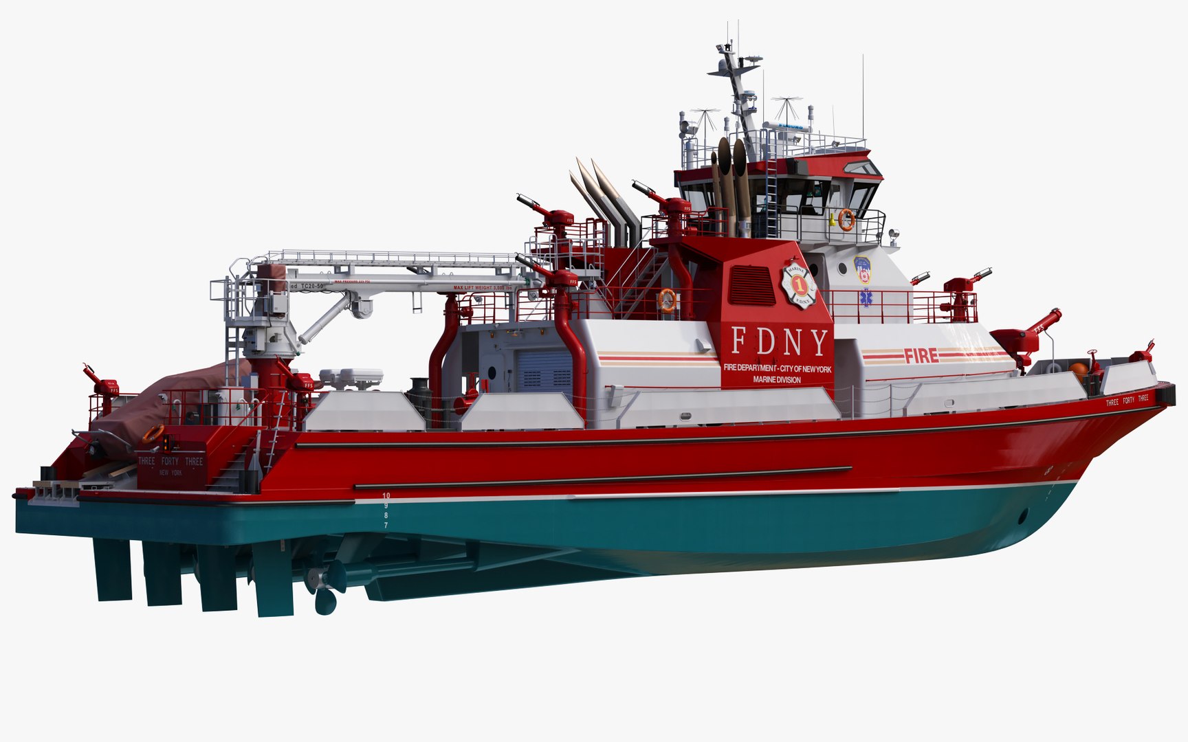 3D model Fireboat FDNY 343 Three Forty Three - TurboSquid 1816998