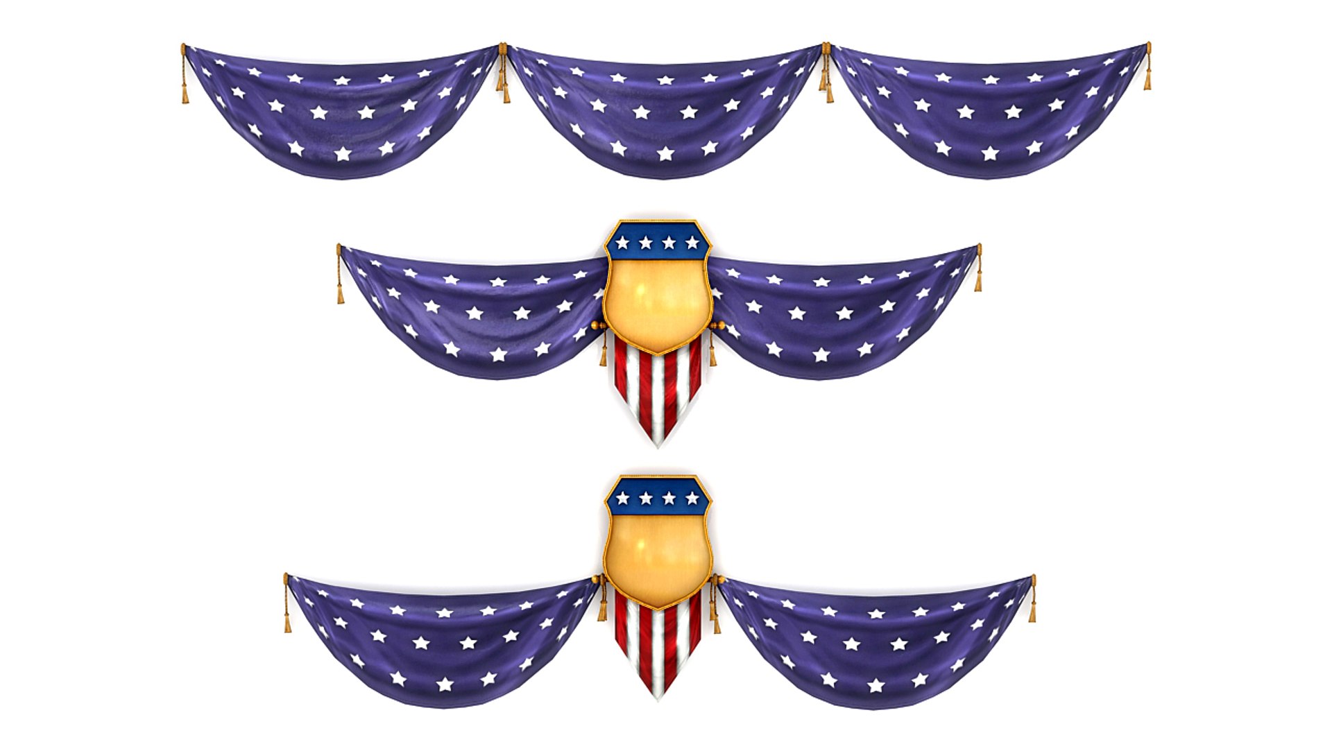 American Flags Pack 3D Model - TurboSquid 1206157