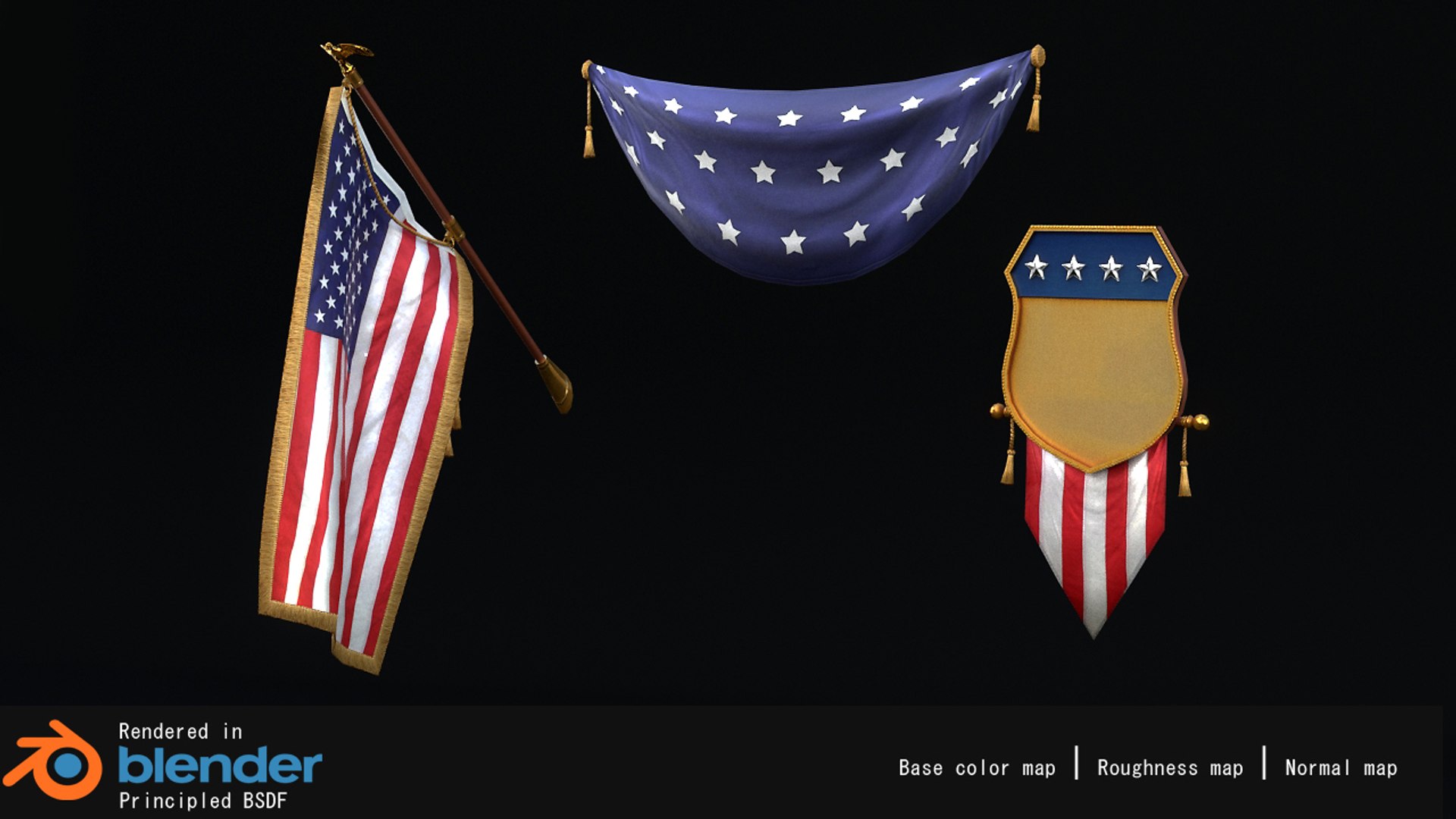 American Flags Pack 3D Model - TurboSquid 1206157