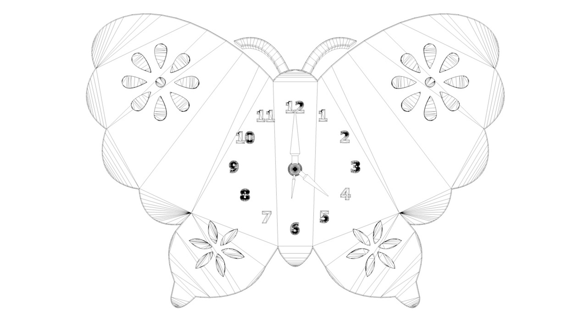 3d Model Butterfly Clock