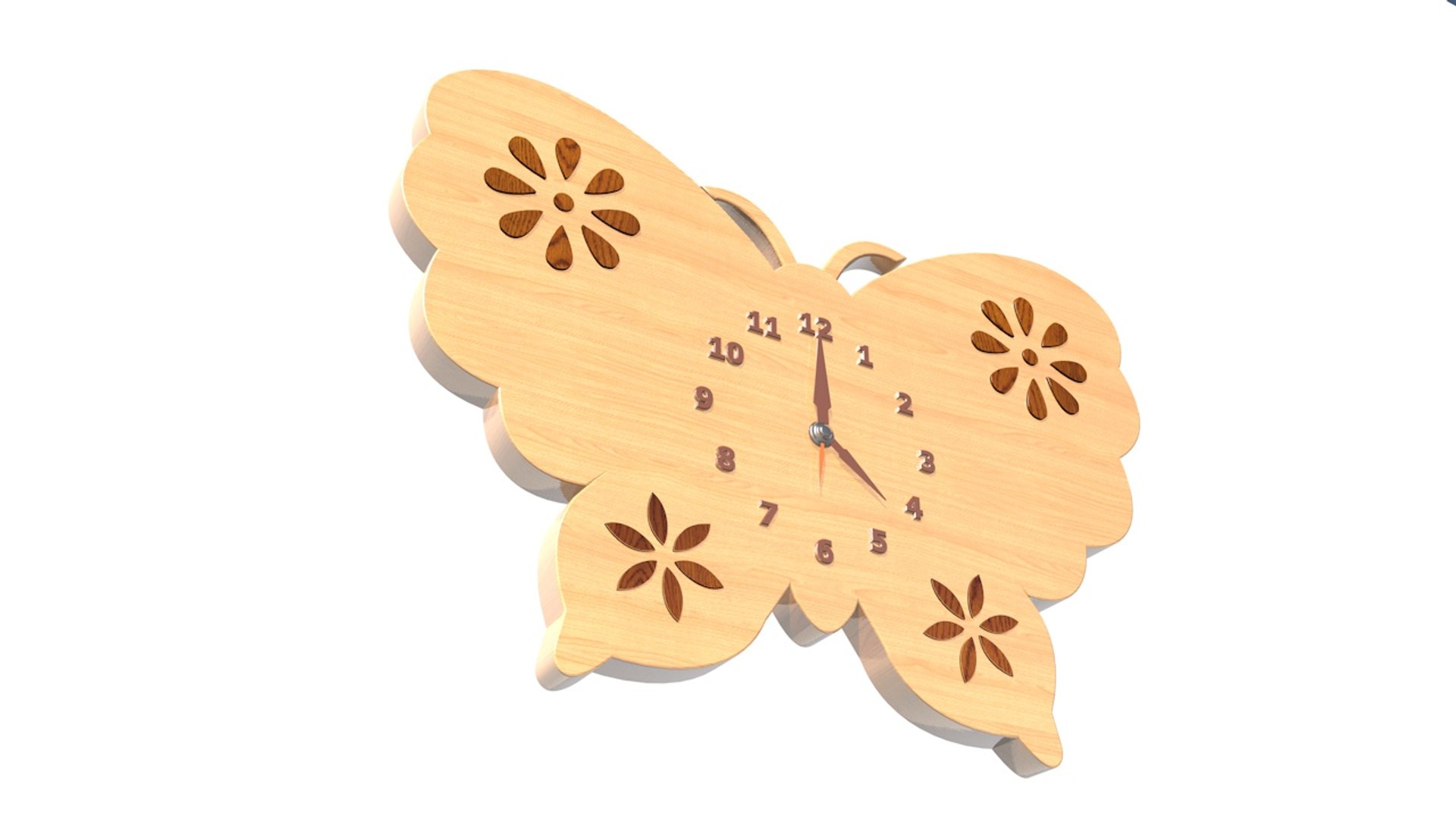 3d Model Butterfly Clock