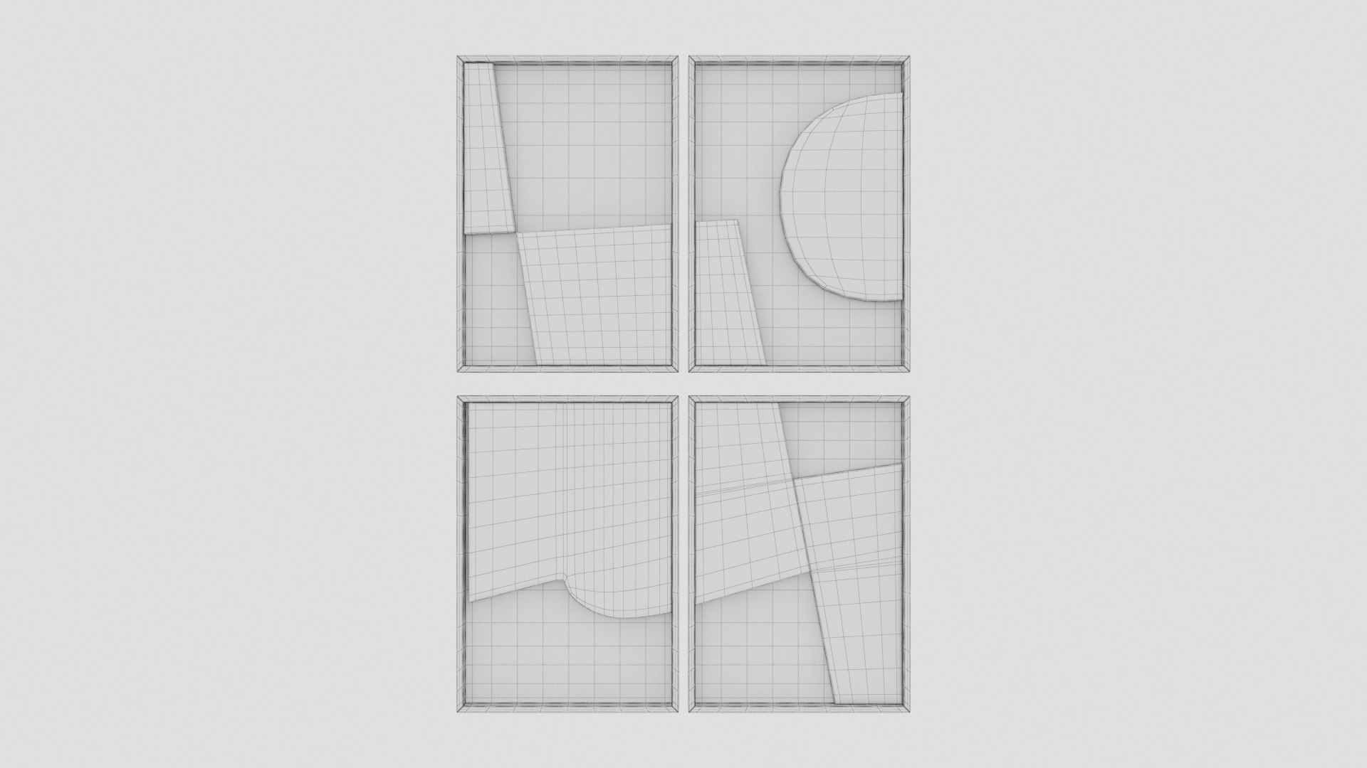 Wall Panel Quartet 3D - TurboSquid 2100506