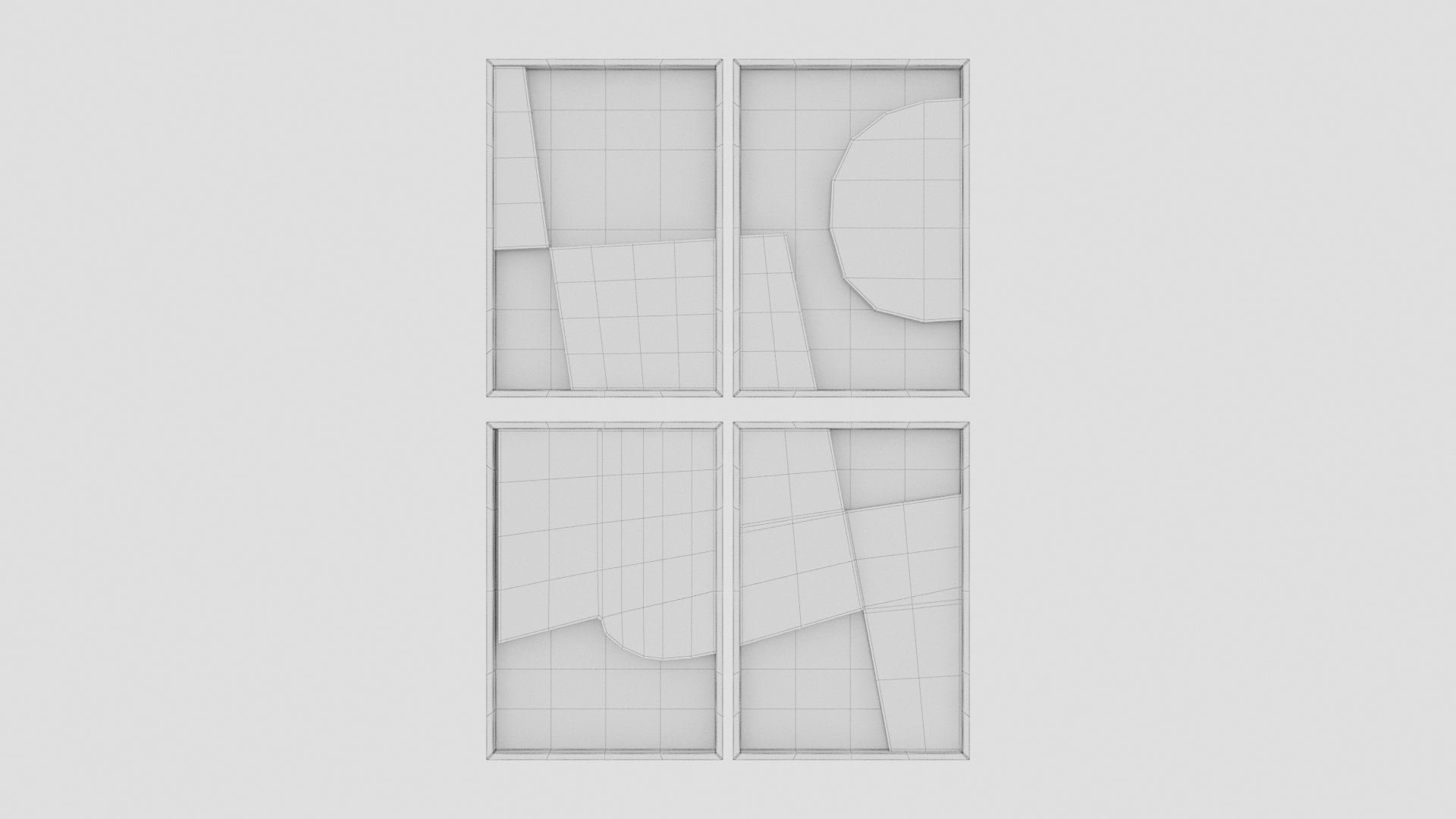 Wall Panel Quartet 3D - TurboSquid 2100506