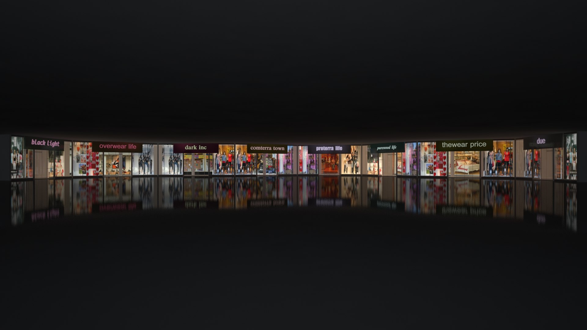 3d Retail Shops Gallery Model