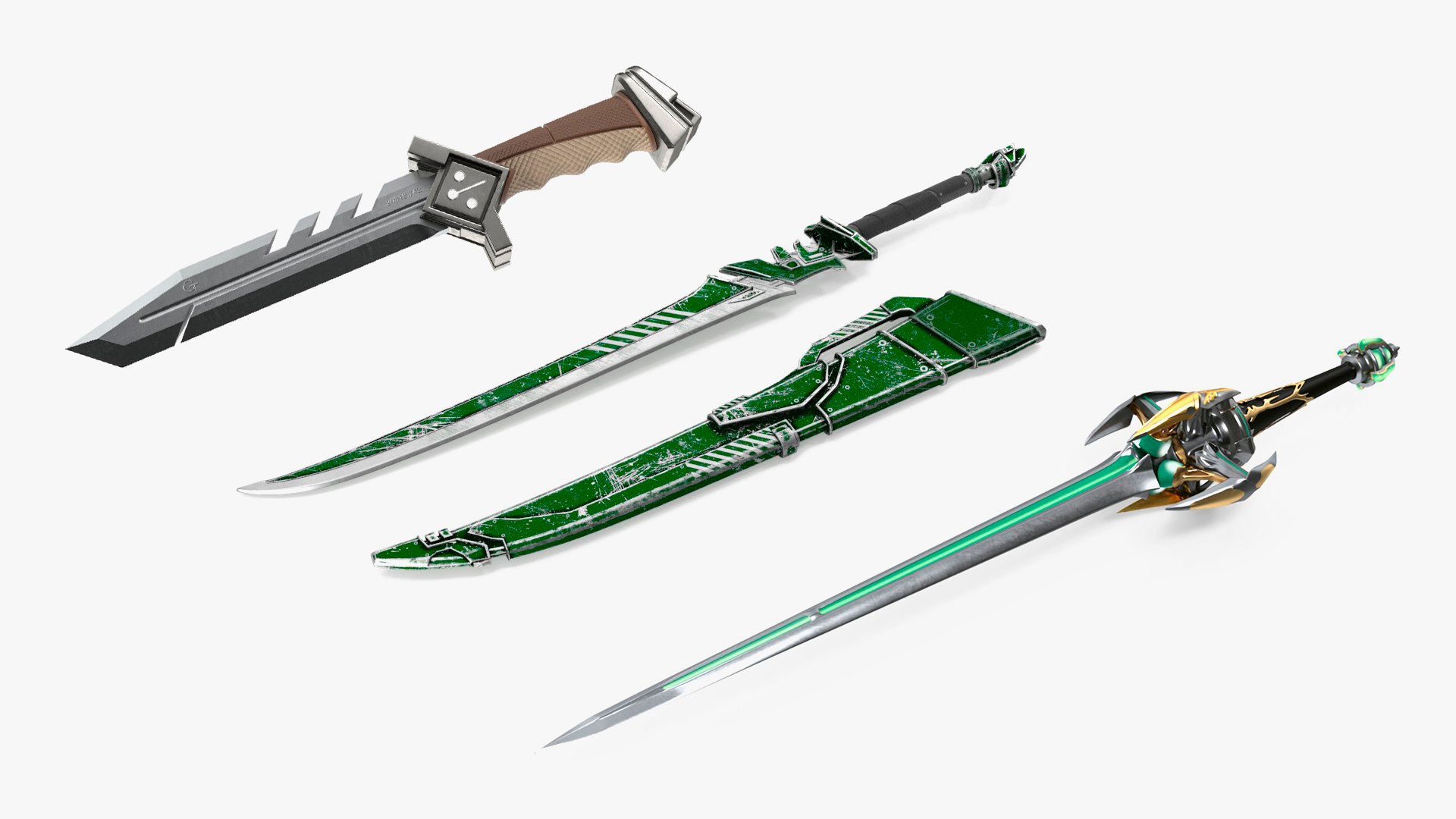 3D Futuristic Swords Collection 2 Model - TurboSquid 2397091