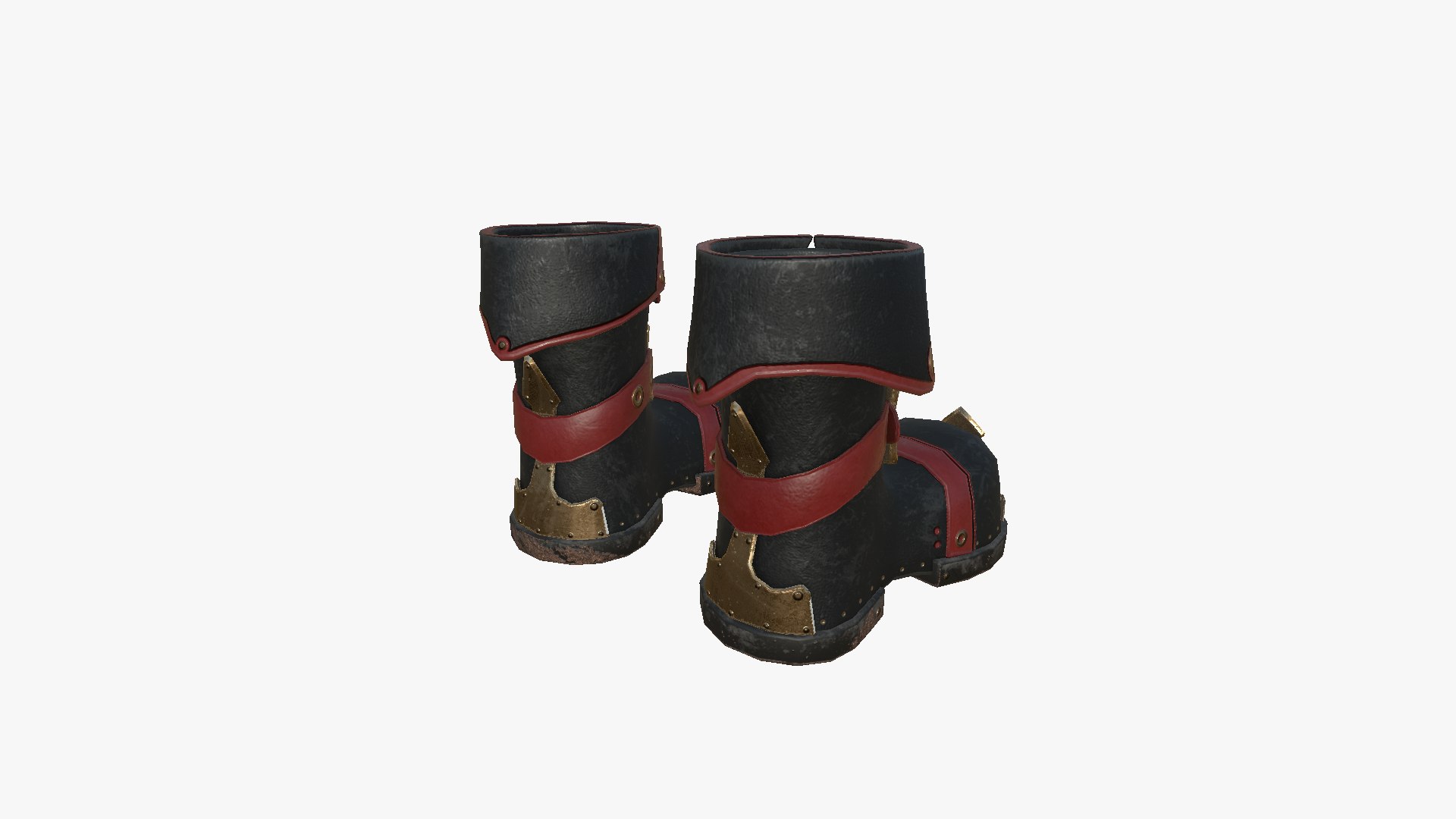 Medieval Boots A04 Bronze Red - Fantasy Character Design 3D Model ...
