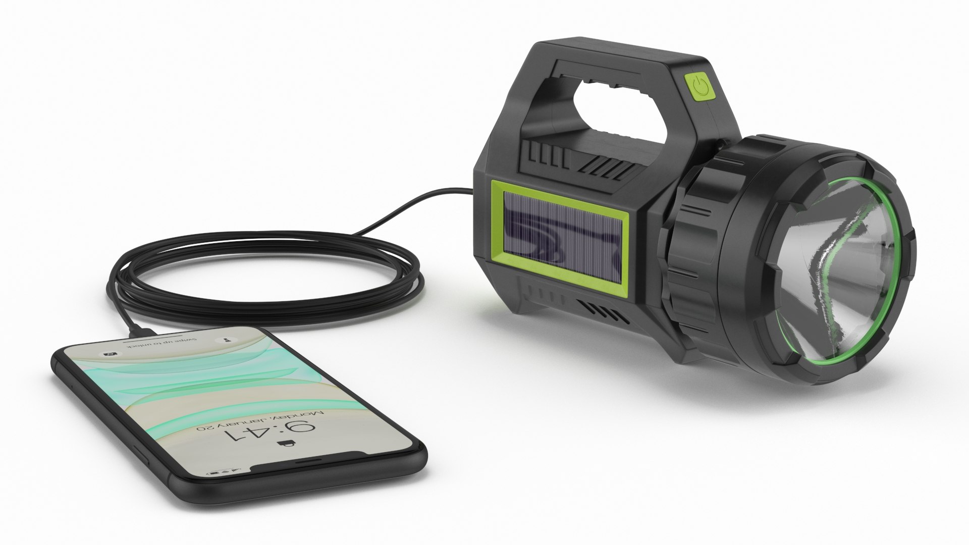 3D Emergency USB Flashlight Connected To Smartphone - TurboSquid 2441394