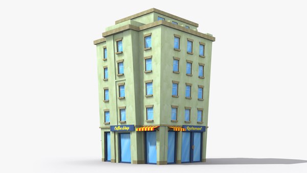 3D Cartoon Building x4 - TurboSquid 1832291