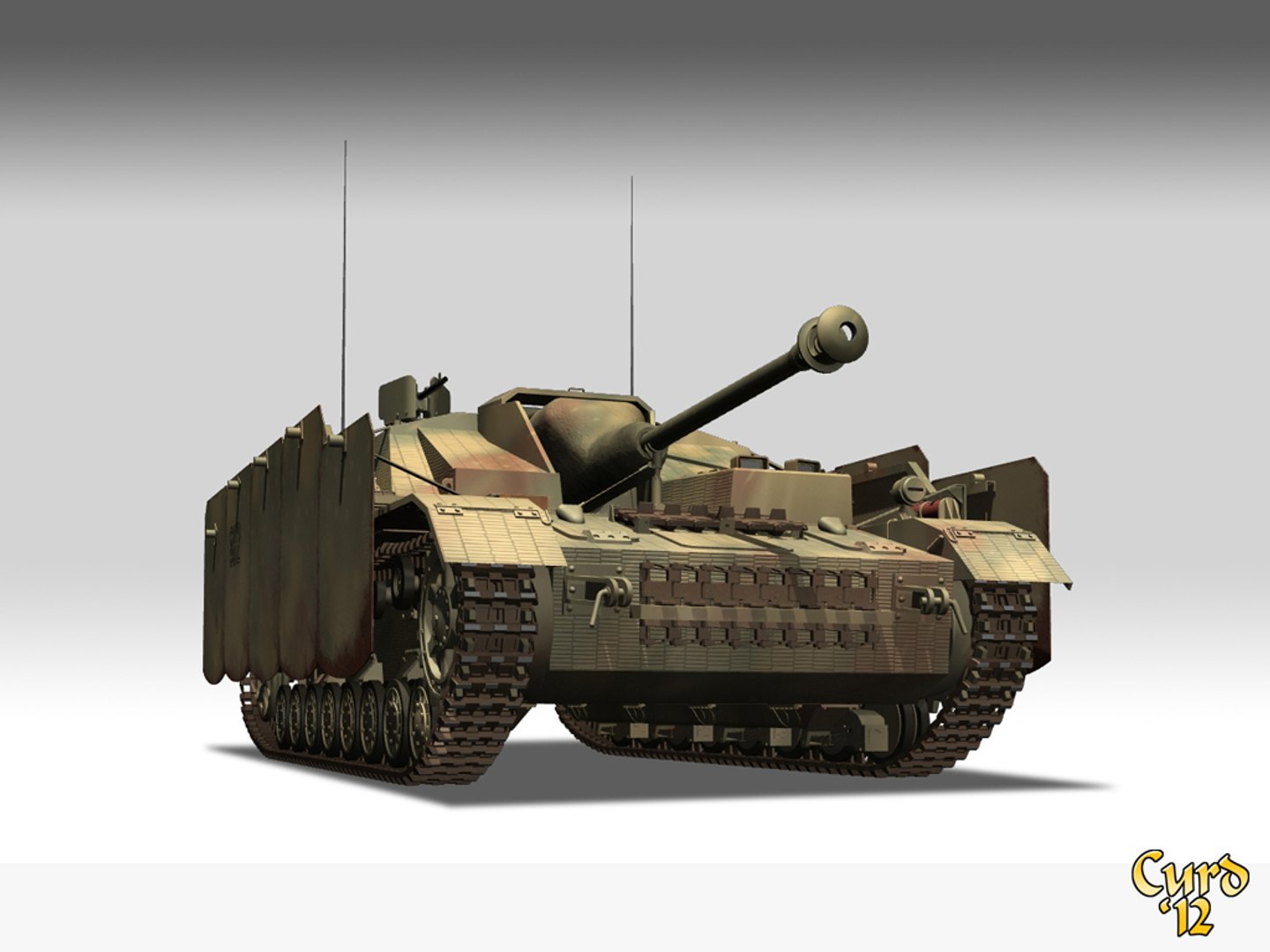 3d Stug Iv Gun Model