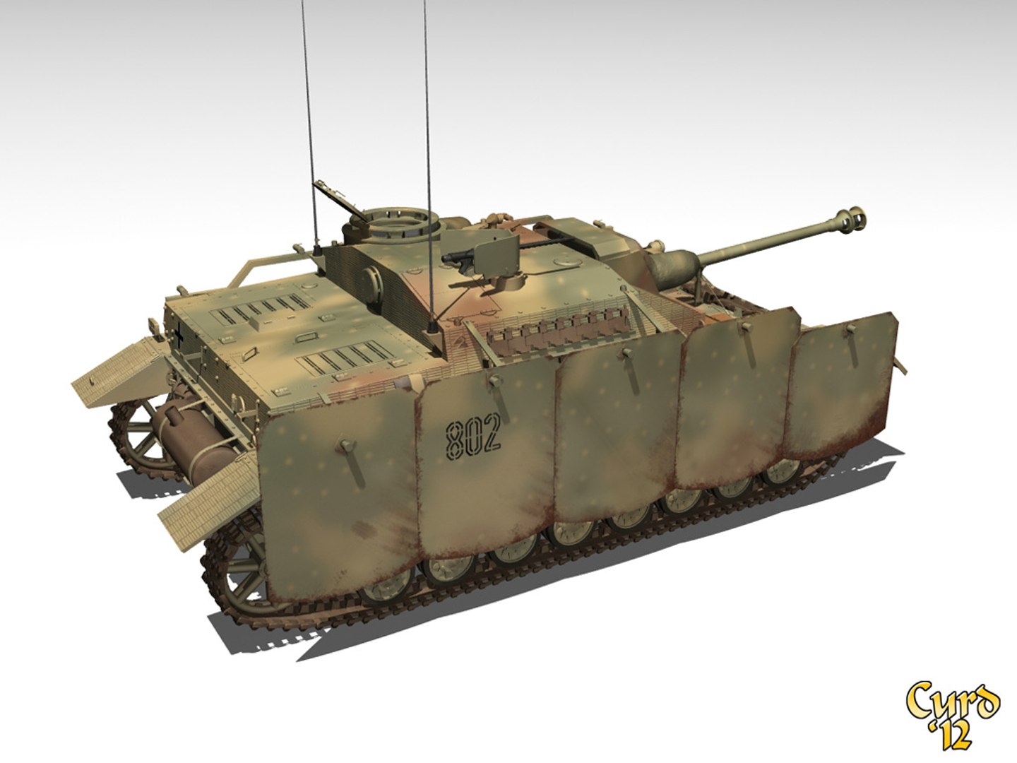 3d Stug Iv Gun Model