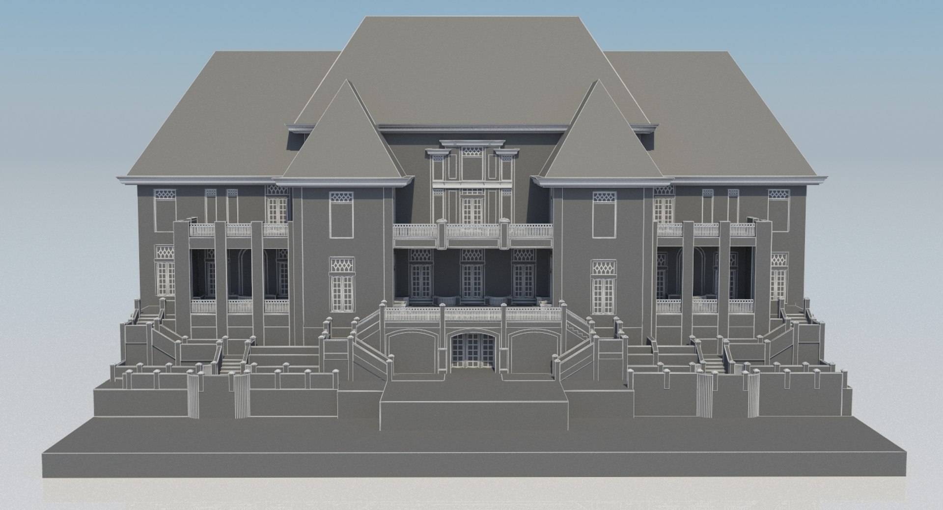 Luxurious Mansion V1 Autocad 3D - TurboSquid 1327677