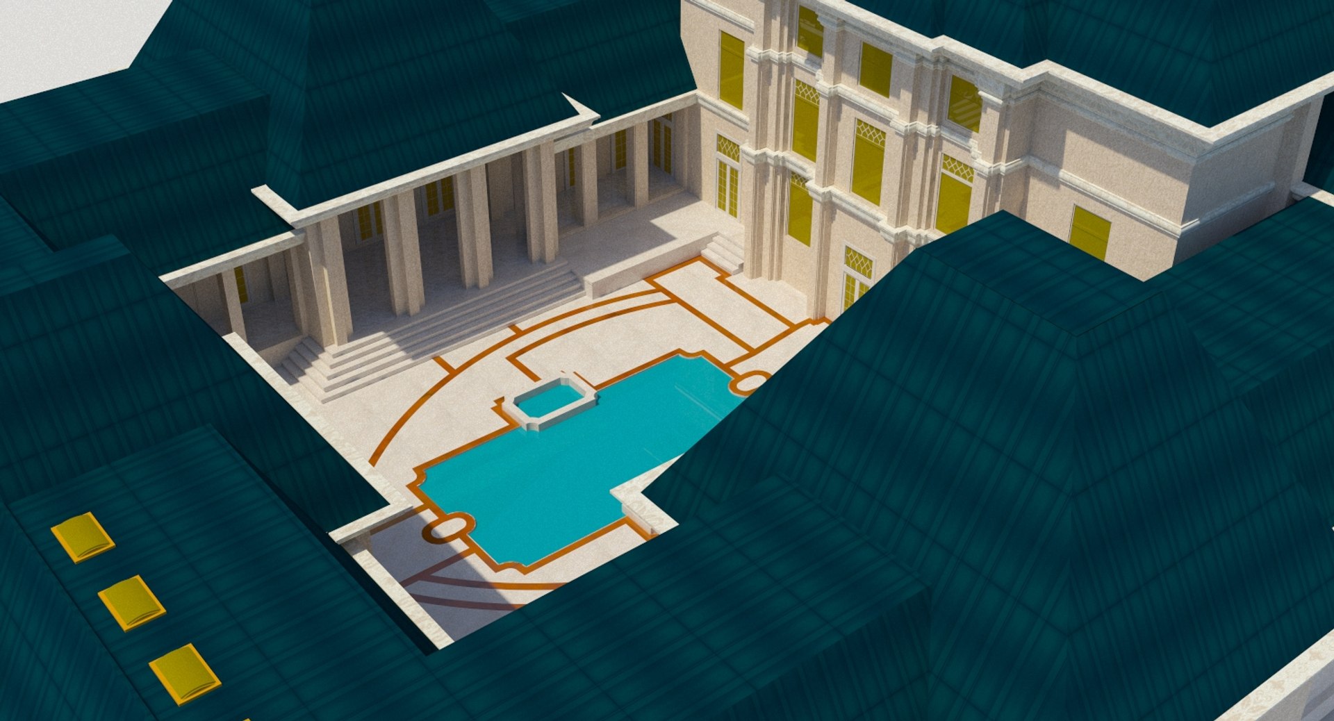 Luxurious Mansion V1 Autocad 3D - TurboSquid 1327677