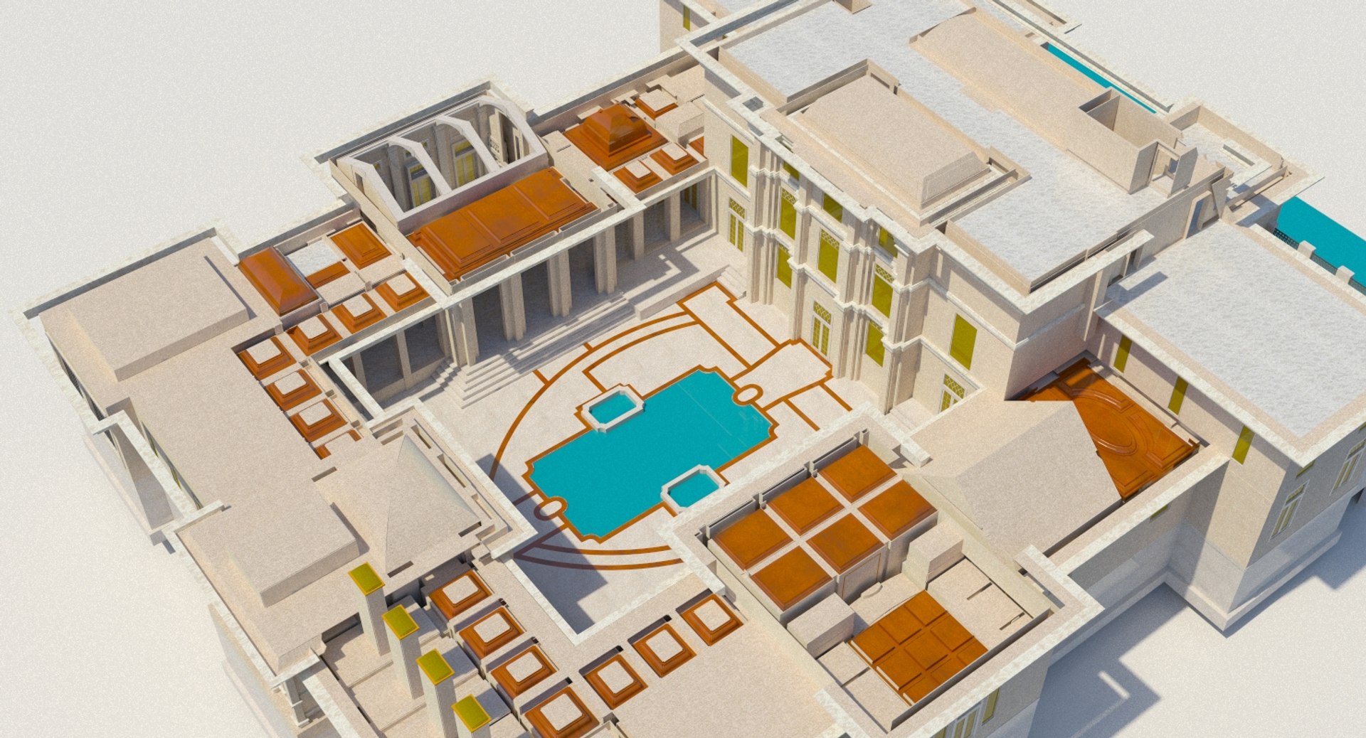 Luxurious Mansion V1 Autocad 3D - TurboSquid 1327677