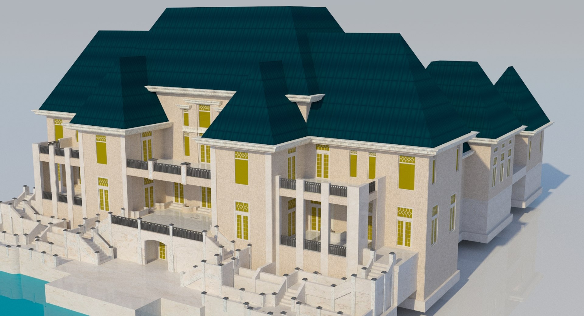 Luxurious Mansion V1 Autocad 3D - TurboSquid 1327677