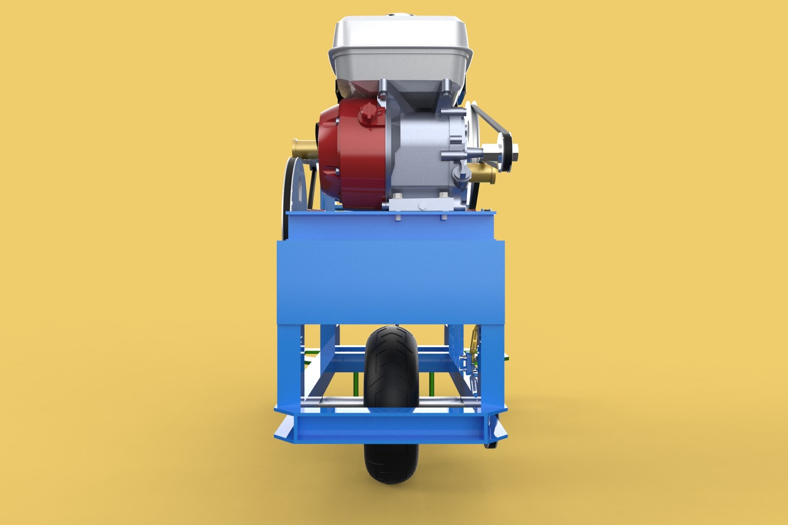 HAND WALKING BEHIND TRACTOR PLOW PETROL ENGINE CART DIY HOMEMADE 3D ...