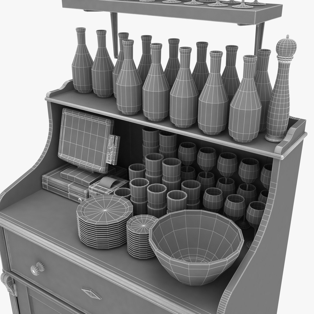 3D Model Waiter Station Cabinet - TurboSquid 1330671