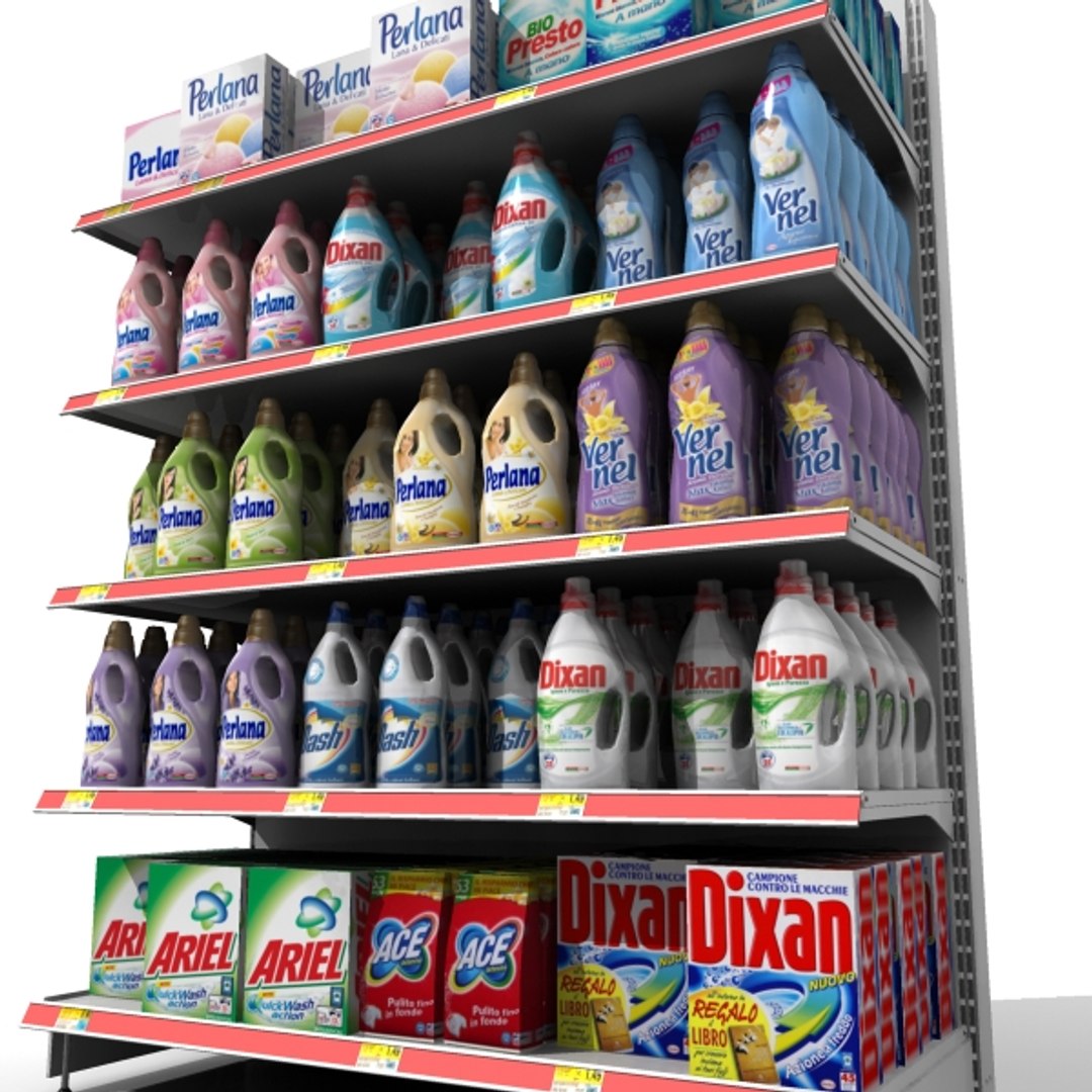3d Model Detergents Shelf