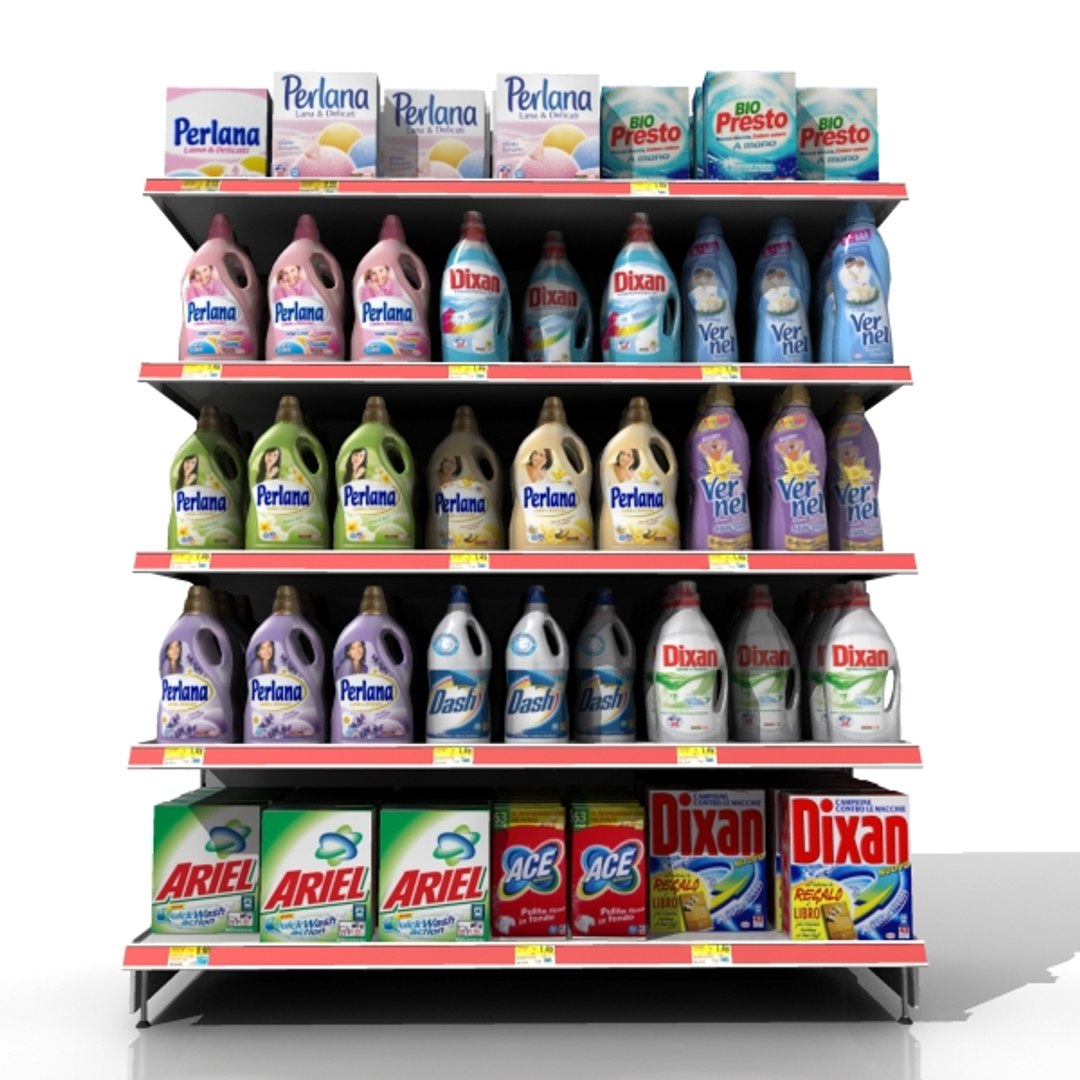 3d Model Detergents Shelf