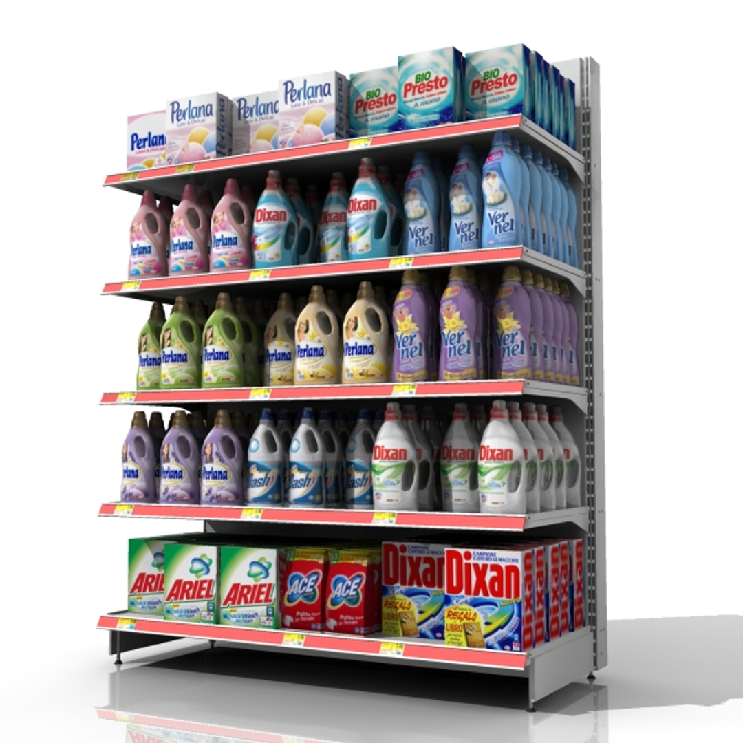 3d Model Detergents Shelf
