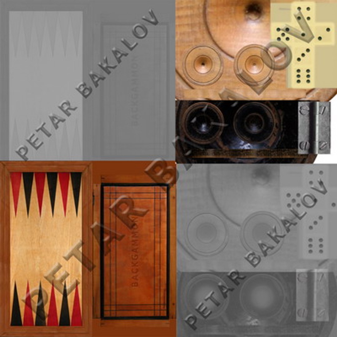 3d Backgammon Chips Model