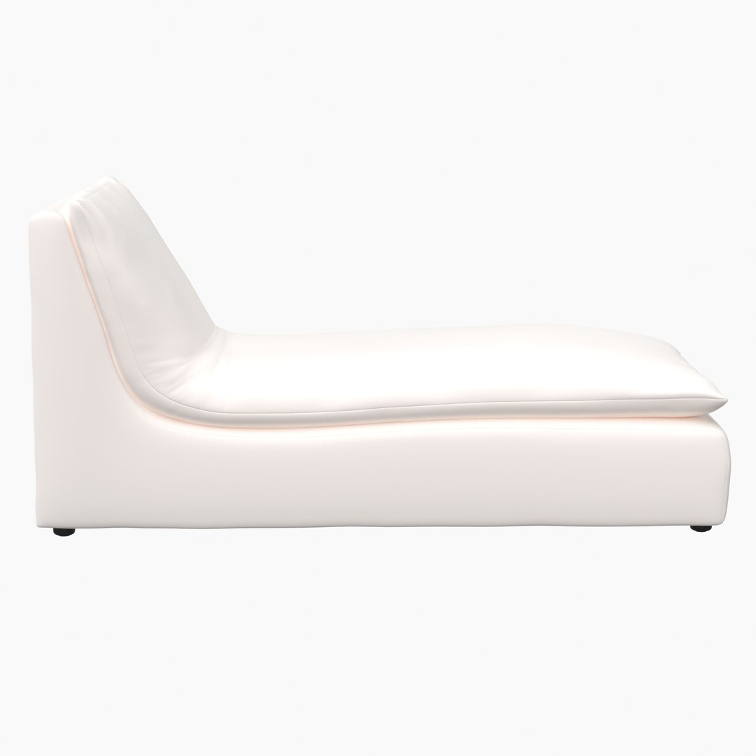3D Turn Ivory Chaise Lounge model - TurboSquid 2088348