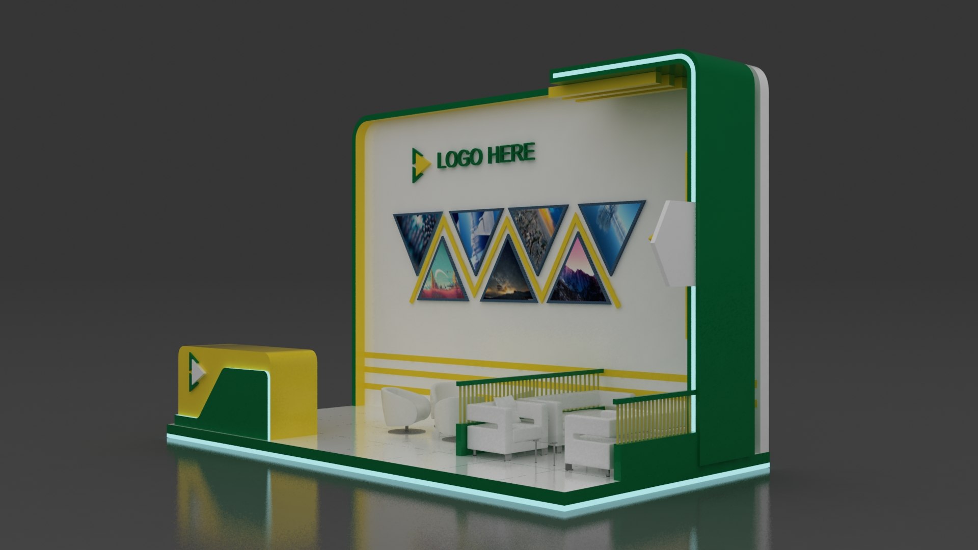 Free 3D Exhibition Booth Model - TurboSquid 2220202