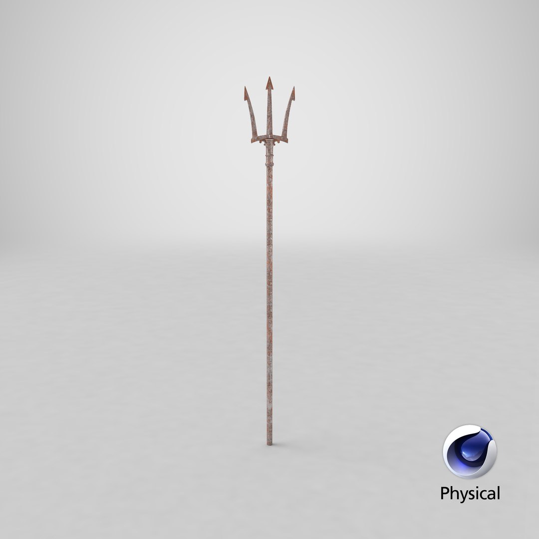 3d aged ruined trident model