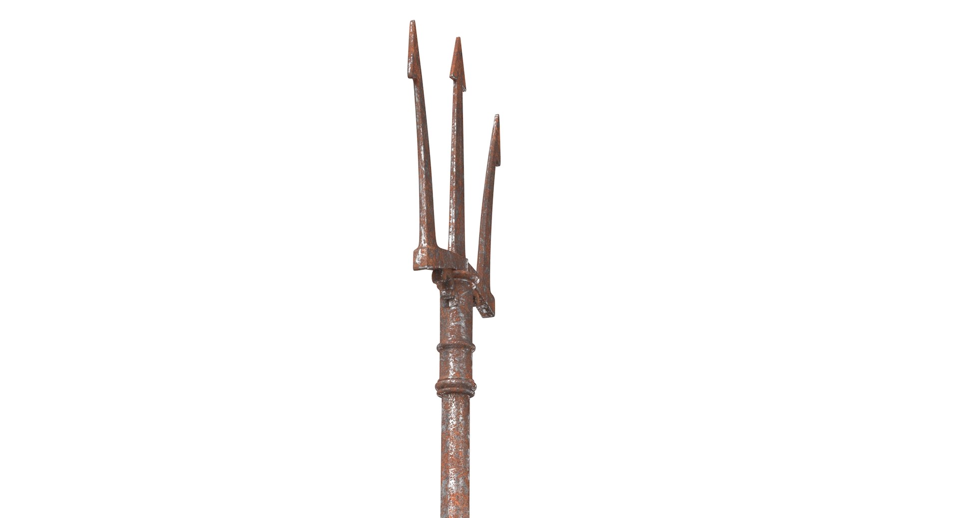 3d Aged Ruined Trident Model