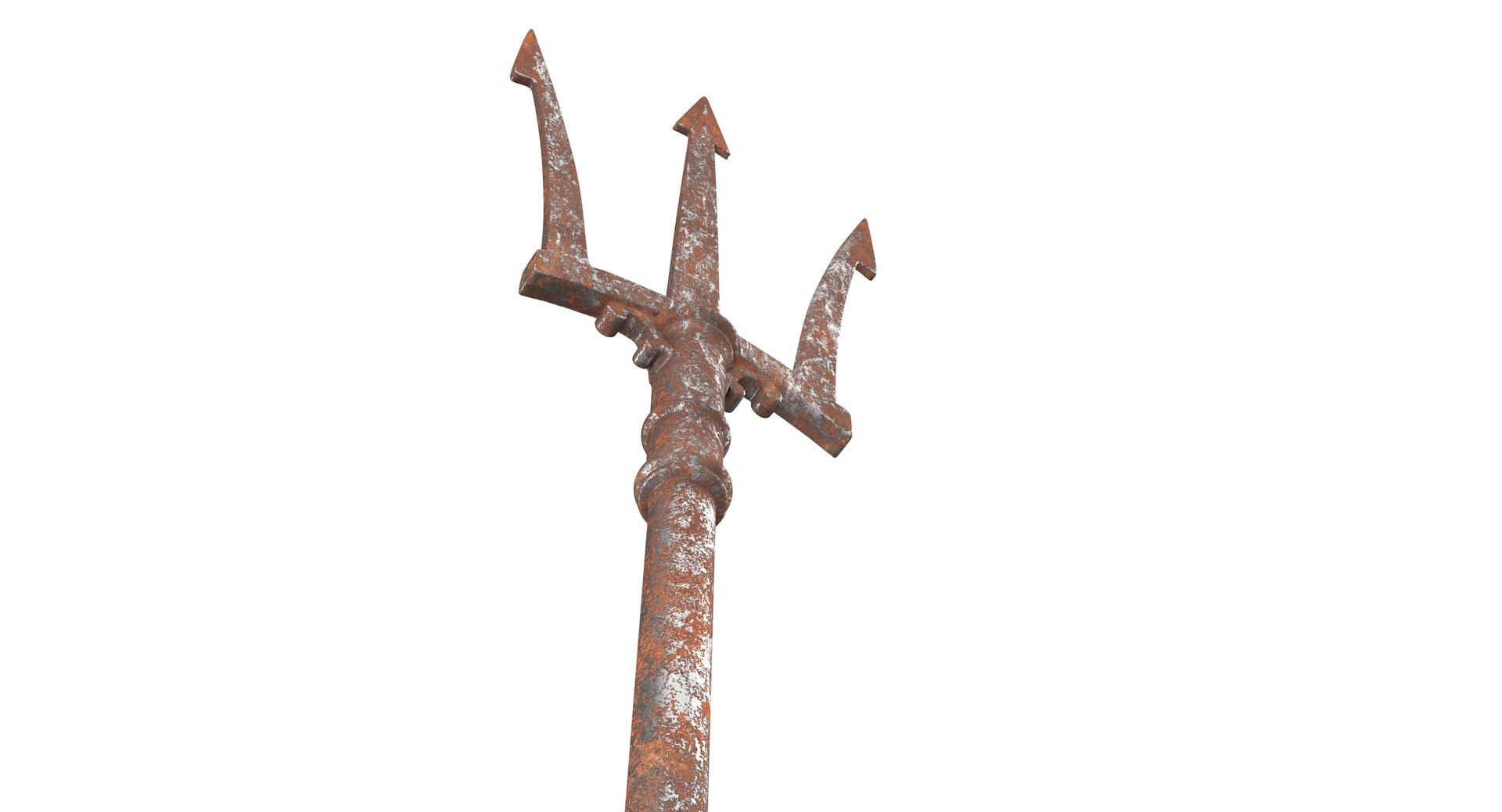 3d Aged Ruined Trident Model