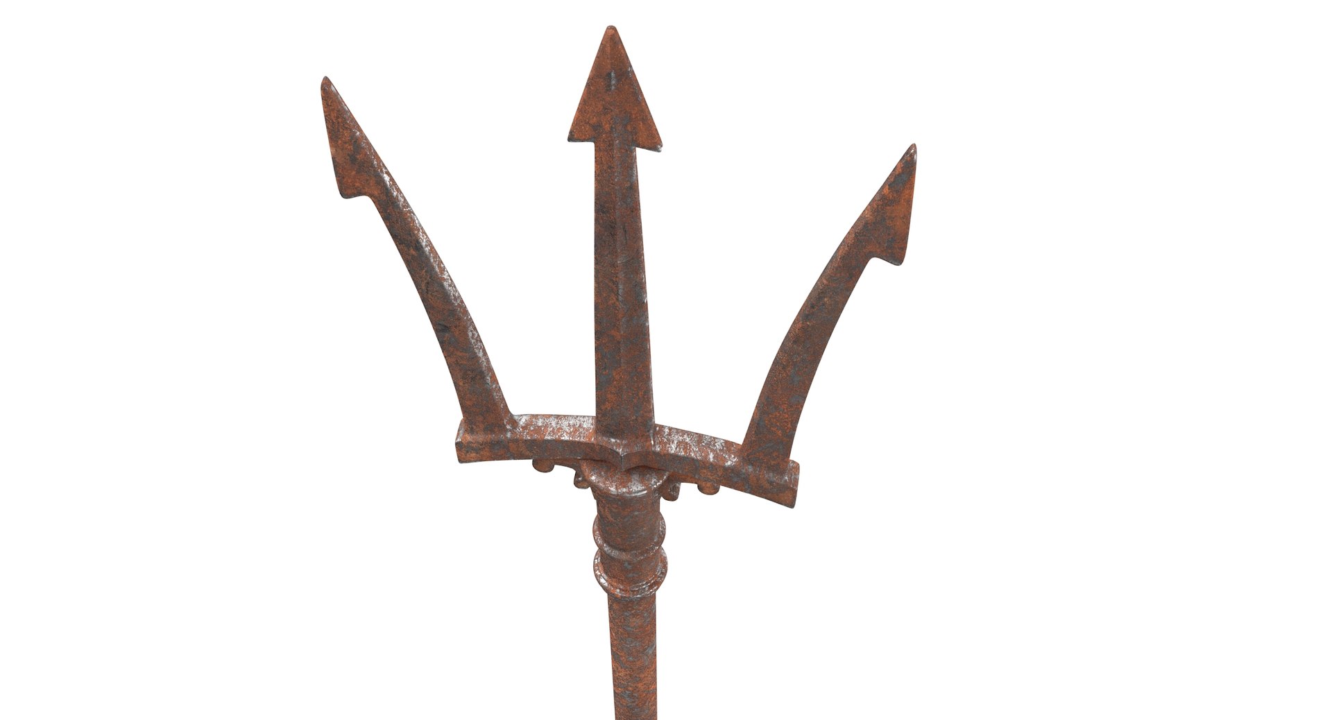 3d Aged Ruined Trident Model