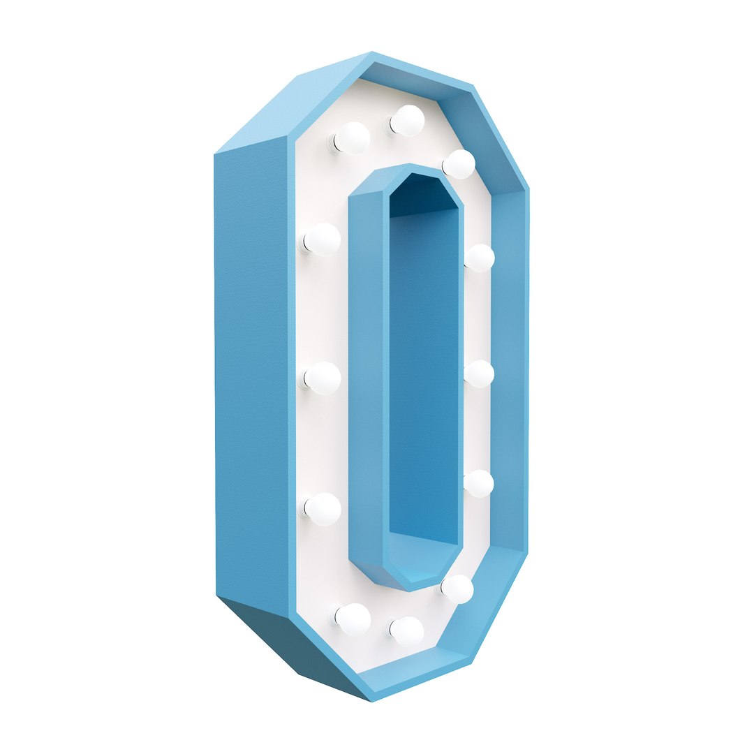 3D Marquee Letter O Glow Sign 3dmodel Model - TurboSquid 1975489