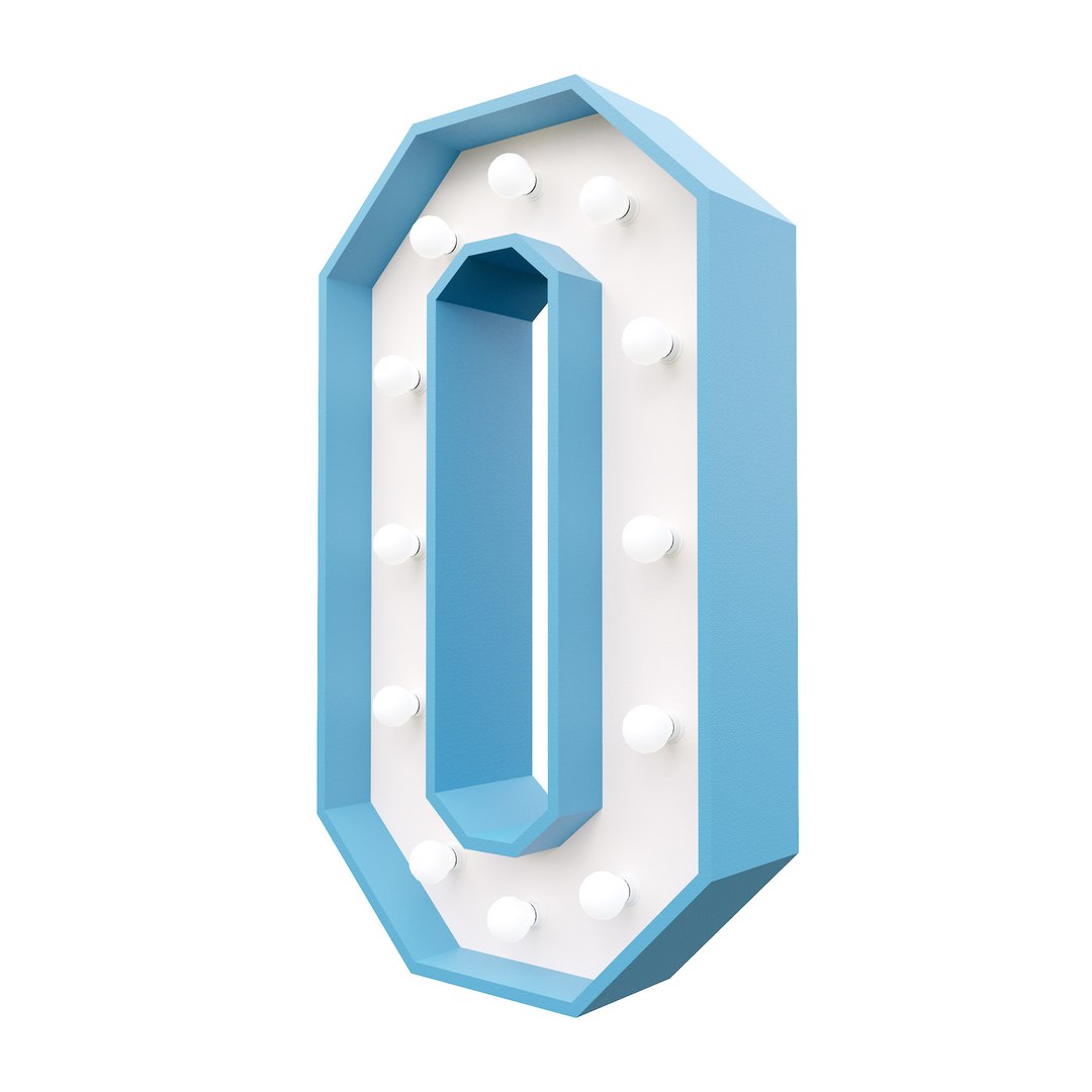 3D Marquee Letter O Glow Sign 3dmodel Model - TurboSquid 1975489