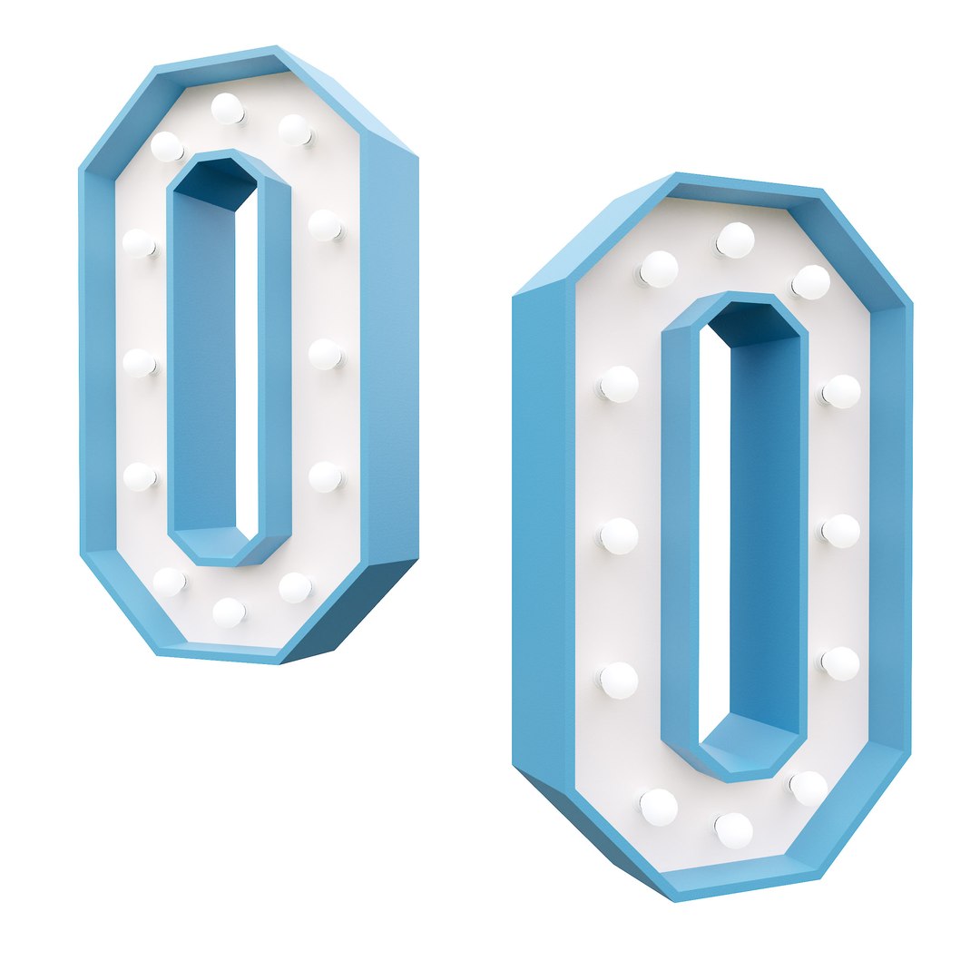 3D Marquee Letter O Glow Sign 3dmodel Model - TurboSquid 1975489