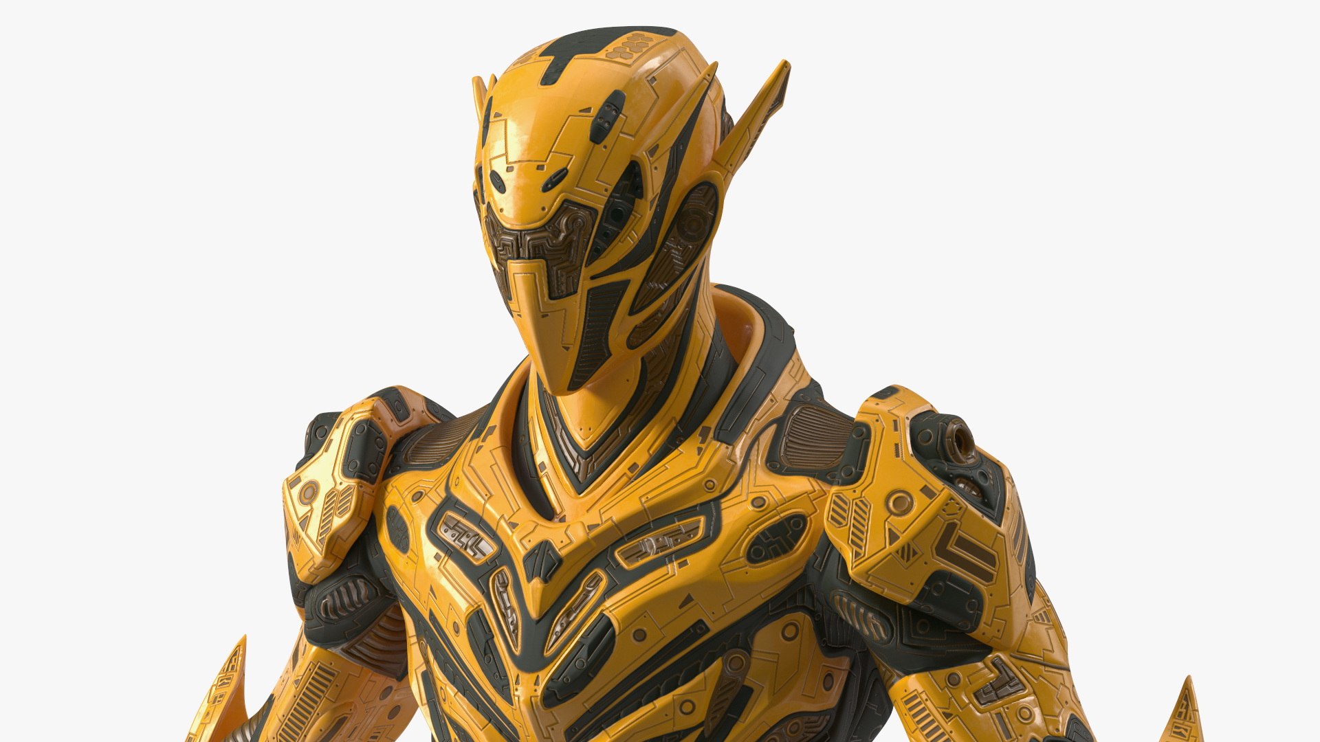 3D Sci-Fi Combat Robot Yellow - TurboSquid 2269873